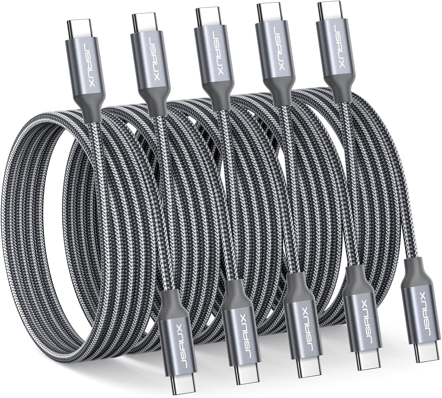 Amazon.com: JSAUX 60W USB C to USB C Cable [5-Pack 3.3FT], USBC Type C ...