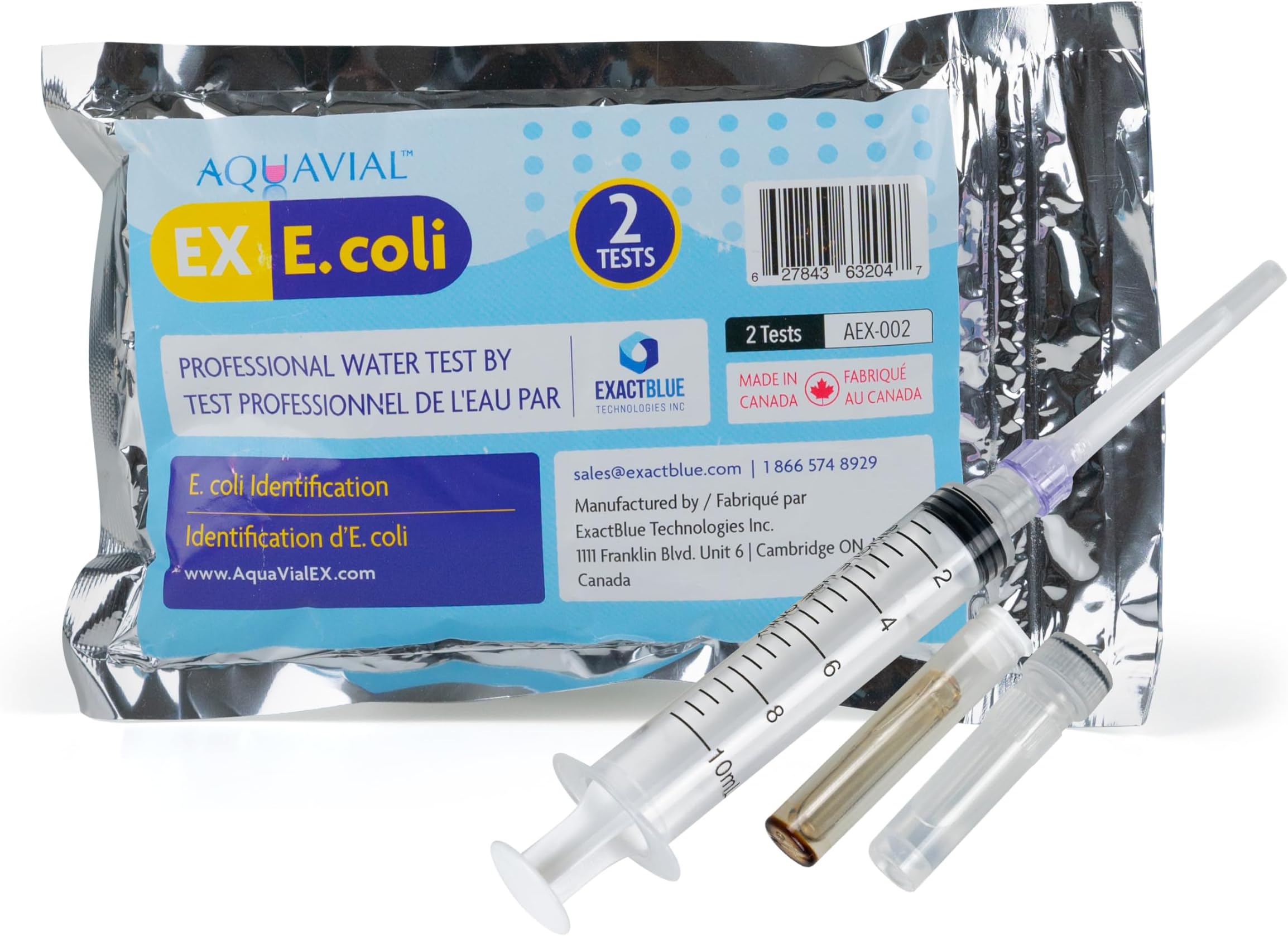 AQUAVIAL Kit de test d'eau E Coli Bactéries Robinet puits Tube chaud ...