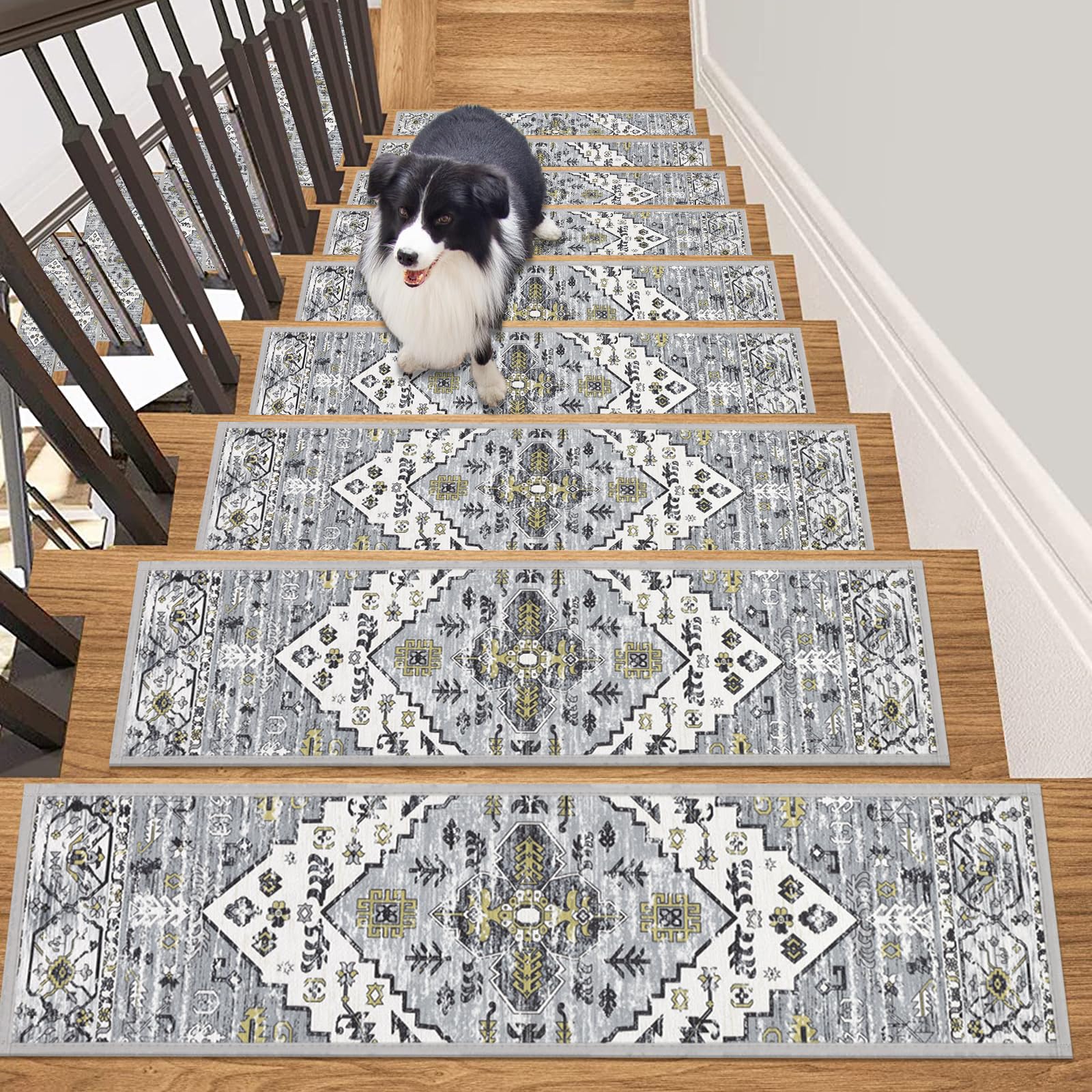 Snapklik.com : HEBE Carpet Stair Treads For Wooden Steps Indoor 15 Pack ...