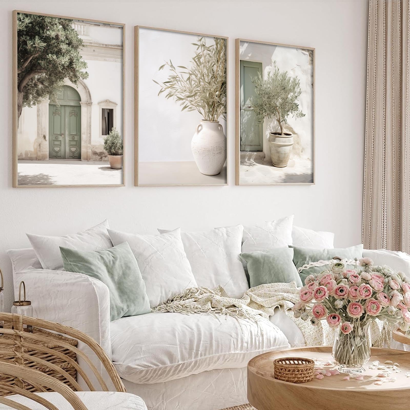 Amazon.com: Italy Landscape Canvas Wall Art Olive Tree Poster Green ...