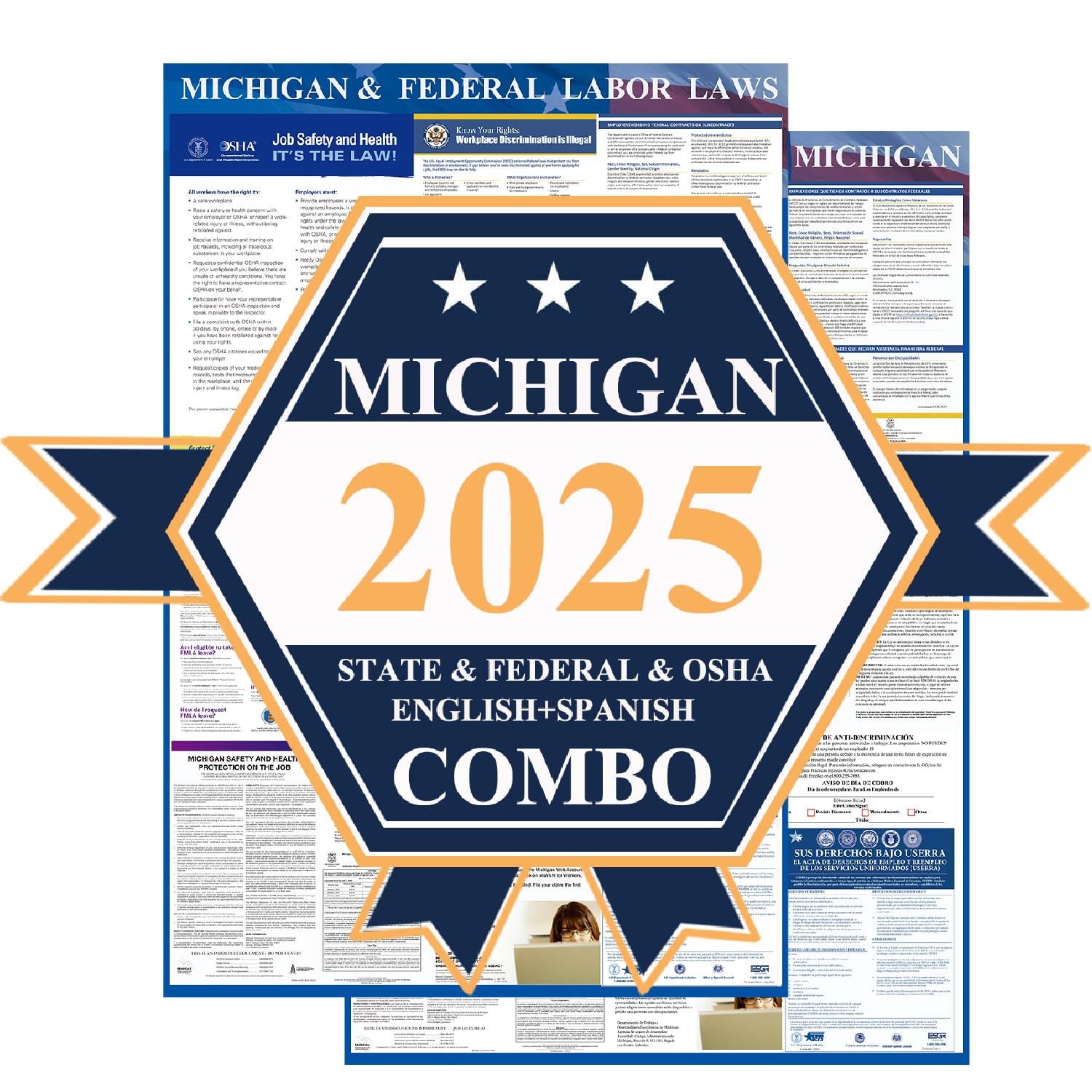 Amazon.com: KIKIGO 2025 Michigan Labor Law Poster State, Federal, Osha ...