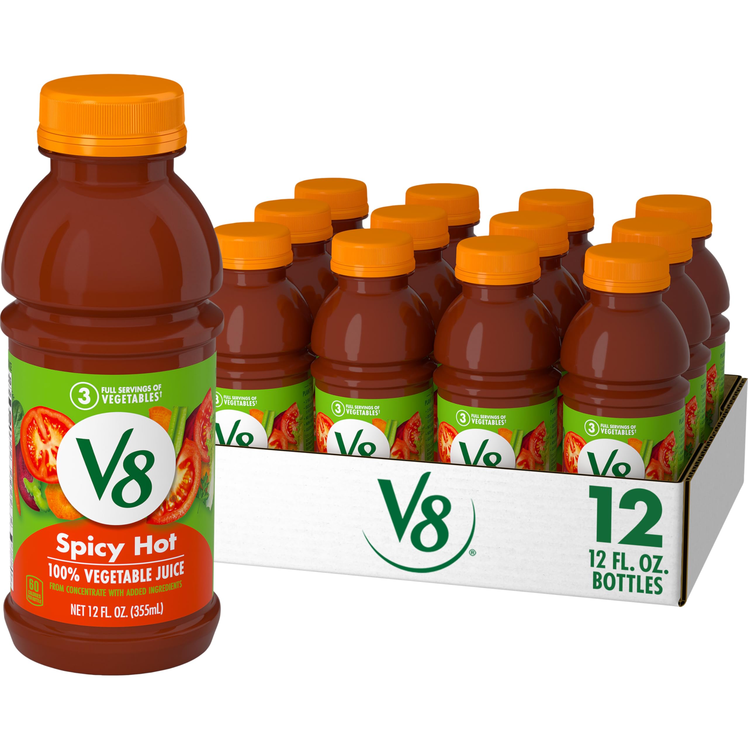 Amazon.com: V8 Spicy Hot 100% Vegetable Juice, 12 fl oz Bottle (12 Pack)