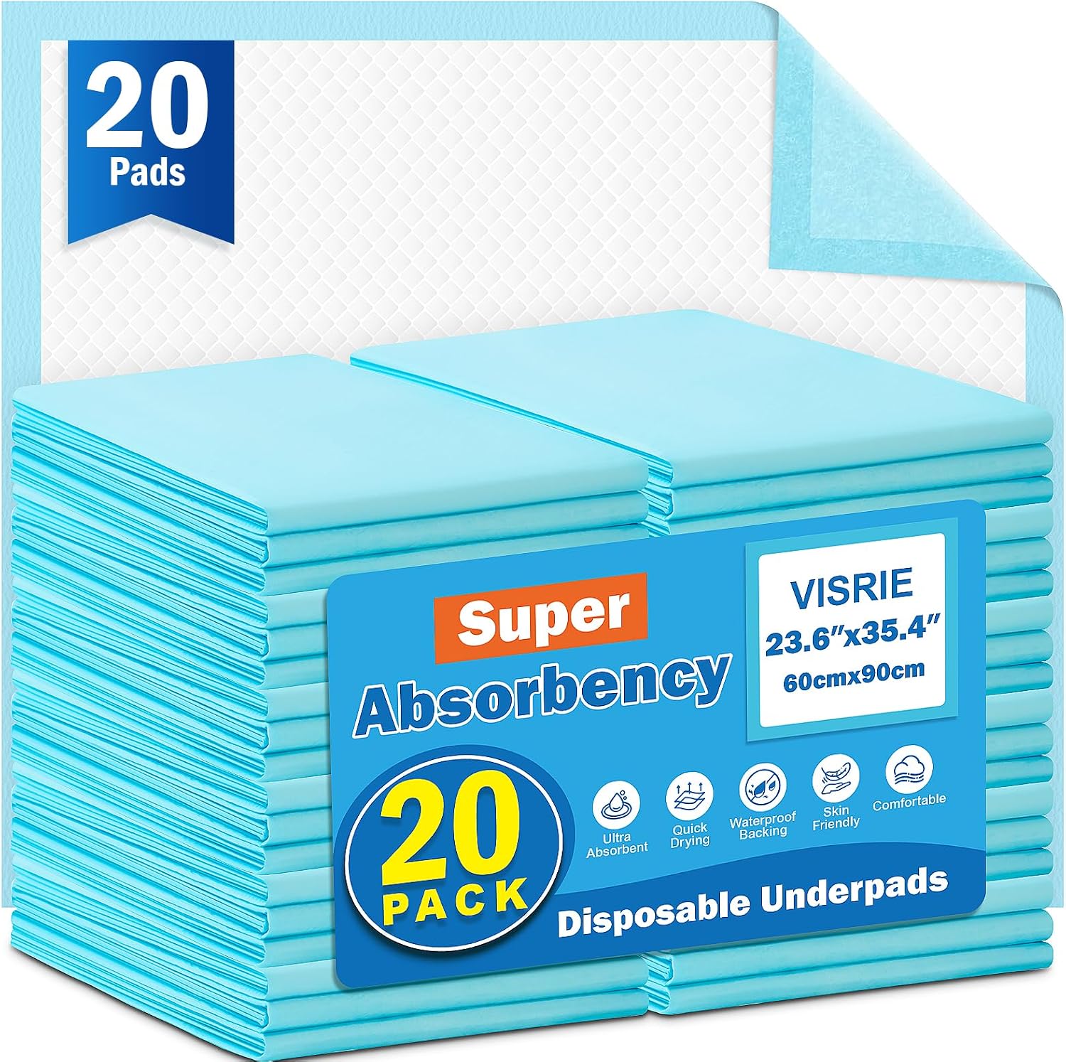 Amazon.com: 23” x 36”Bed Pads Disposable (20-Pack) , Leakproof Quick ...