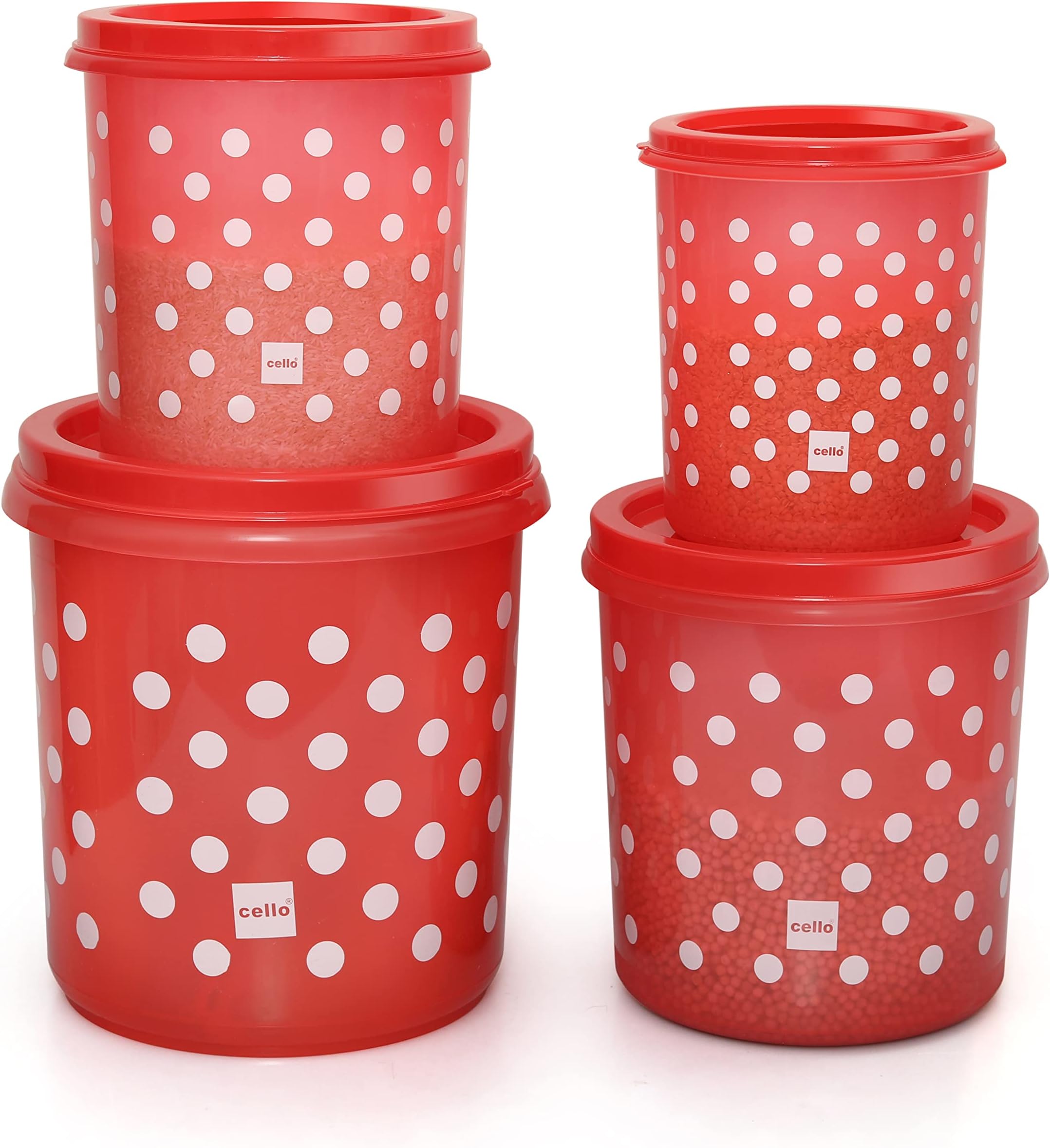 Cello Hi Fresh Safe Plastic Jumbo Container, 4 PC(Capacity - 5ltrs ...
