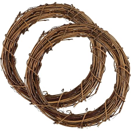 Amazon.com: Renococo DIY Crafts Natural Grapevine Wreaths,12/16 Inch ...