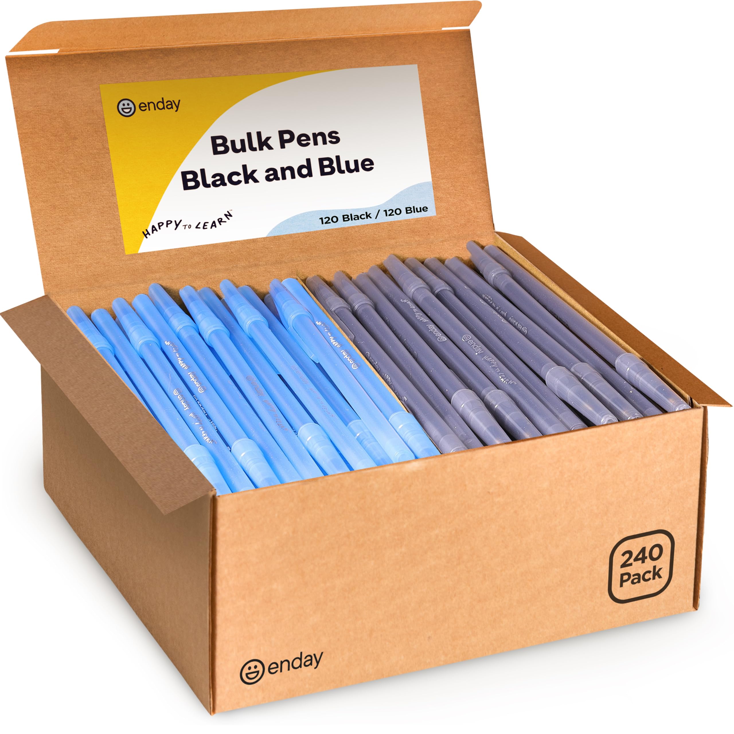Amazon.com : Enday Pens Bulk Black Pens Blue Pens Ballpoint, Medium ...