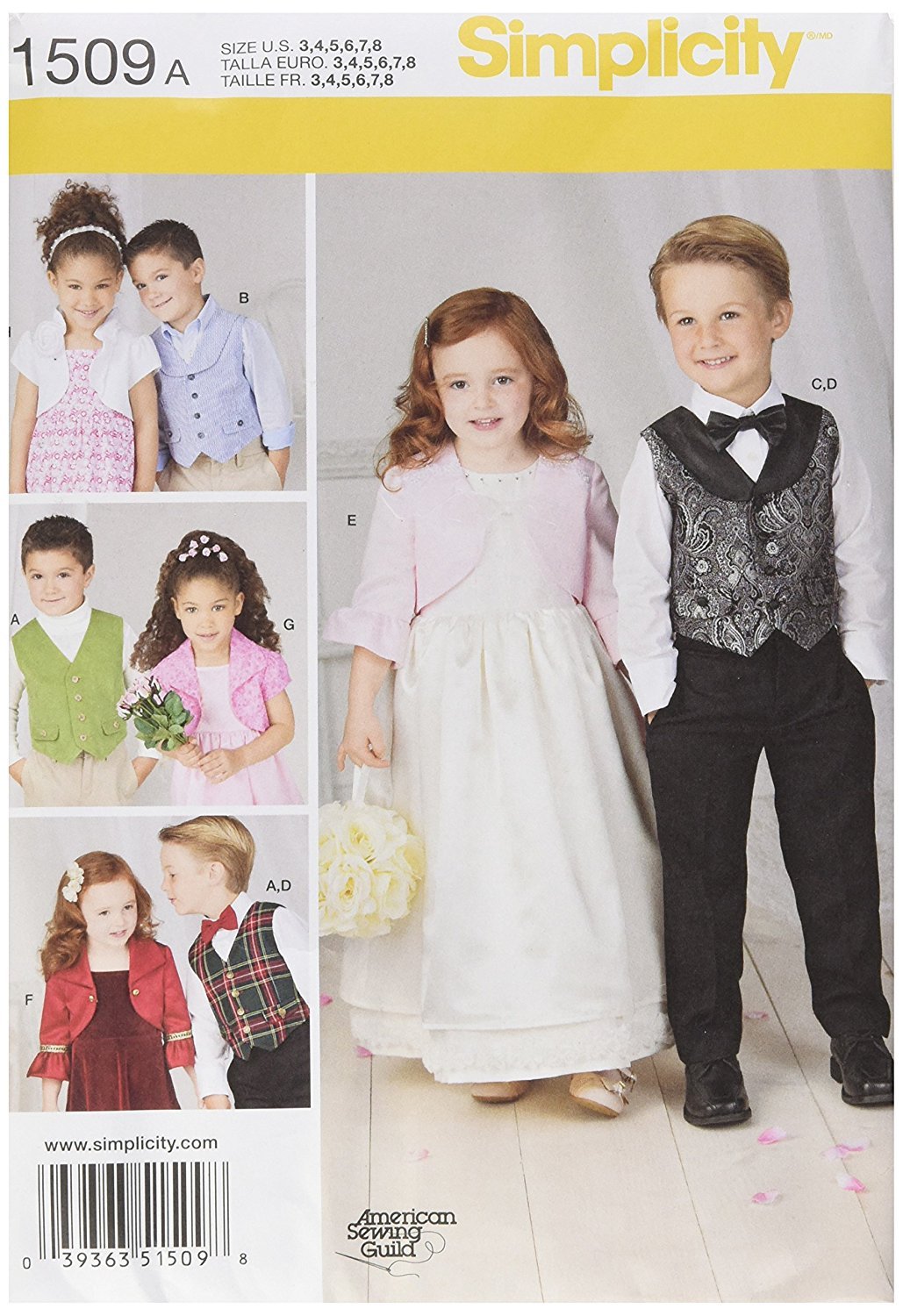 Amazon.com: Simplicity 1509 Girl's and Boy's Dress Vest and Bolero ...