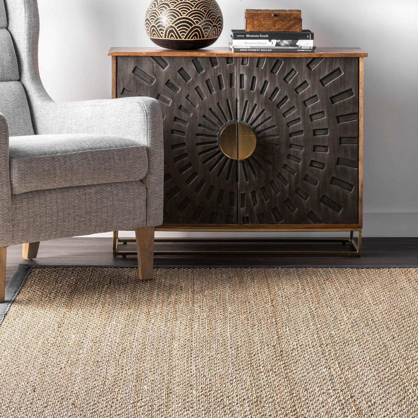 Nuloom Elijah Seagrass Natural Area Rug 6' X 9' Black at Taylah North blog