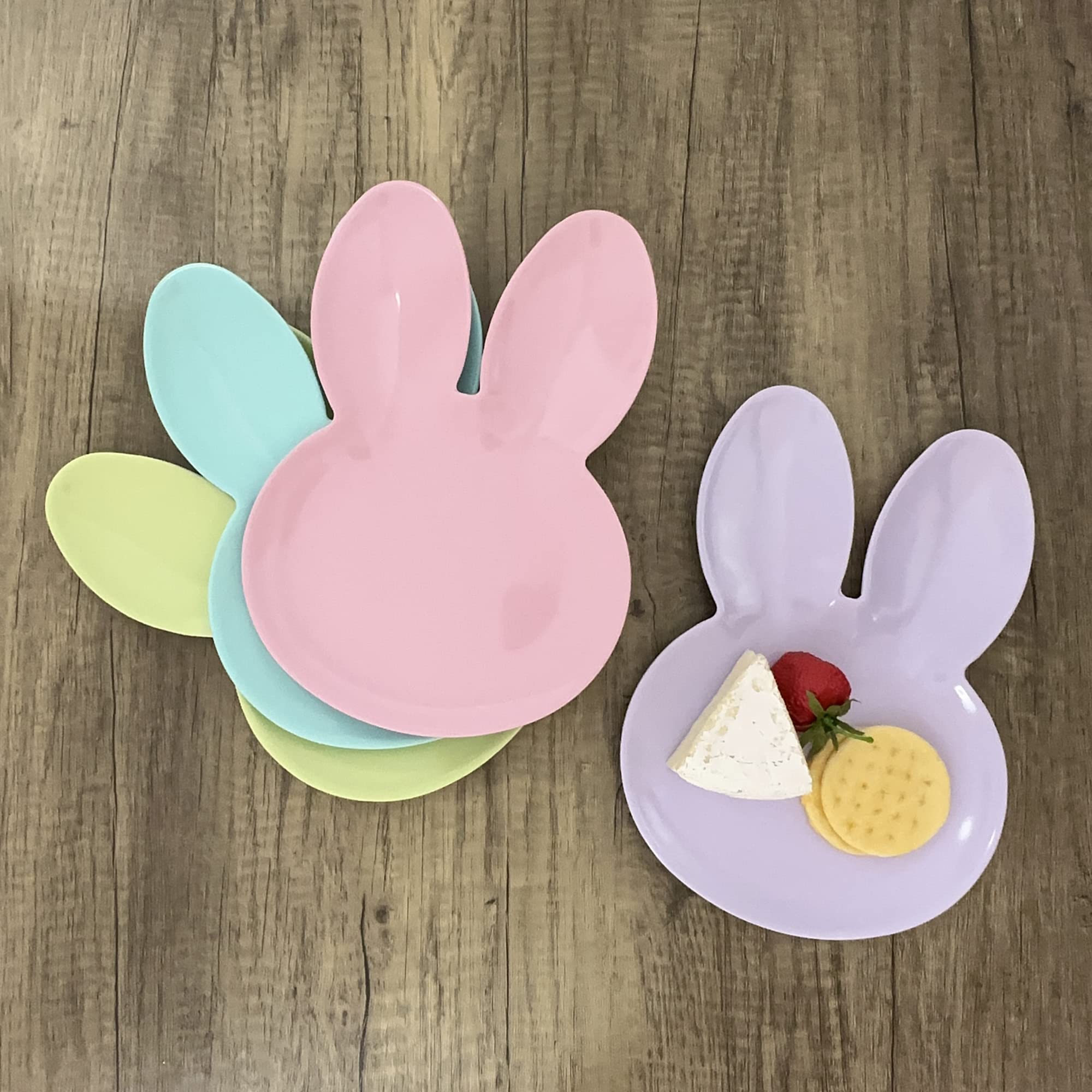 Snapklik.com : Easter Bunny Melamine Plates, Bunny-Shaped Serving ...