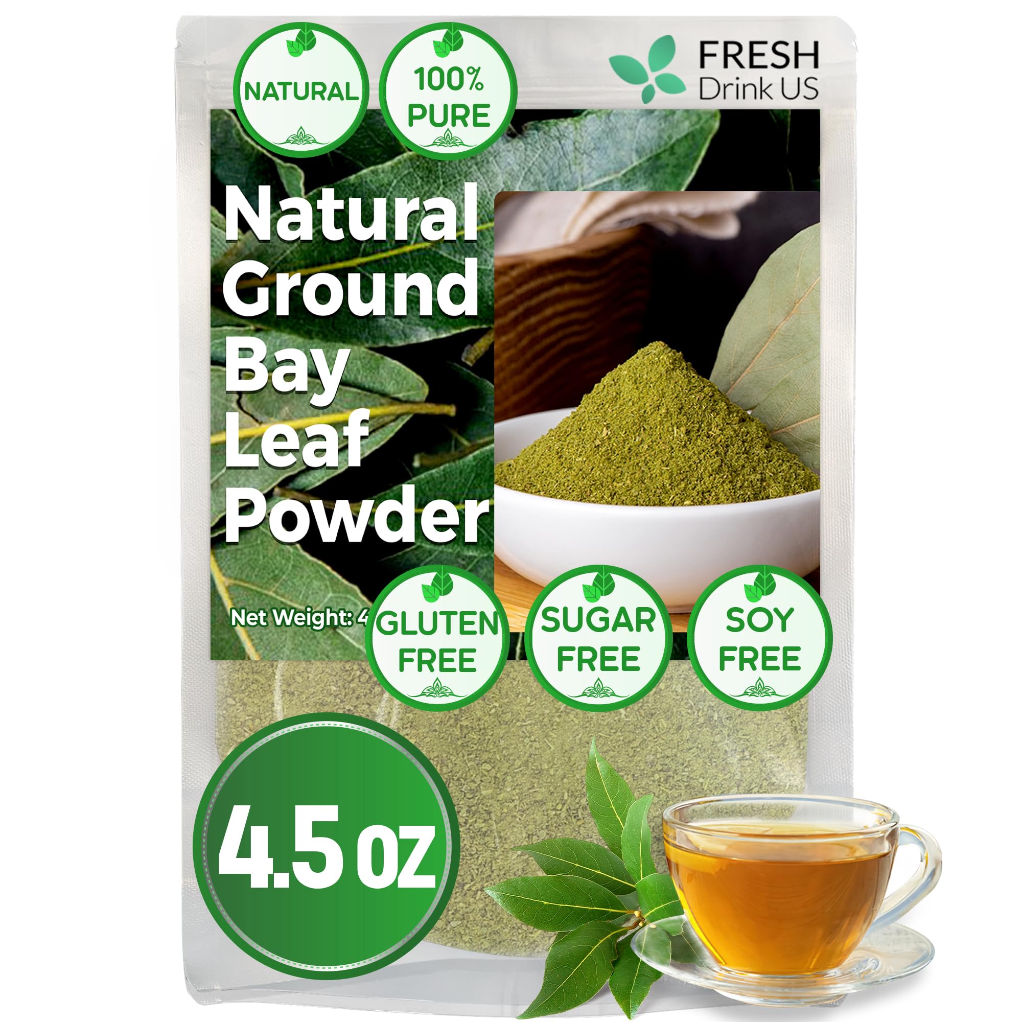 Amazon.com : FreshDrinkUS, Premium 4.5oz Bay Leaf Powder, Unprocessed ...