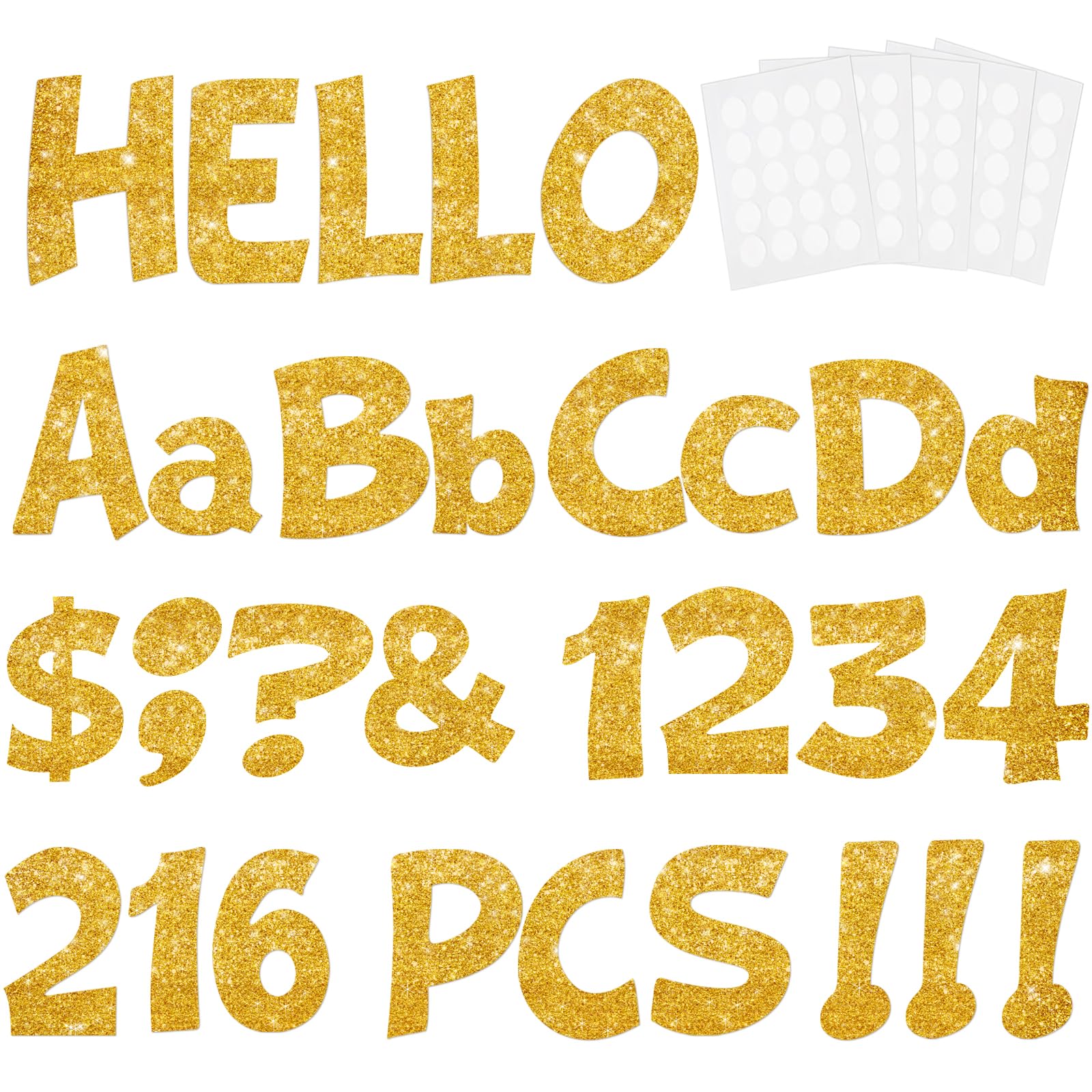 Amazon.com: 216 Pcs Glitter Bulletin Board Letters, Numbers and ...