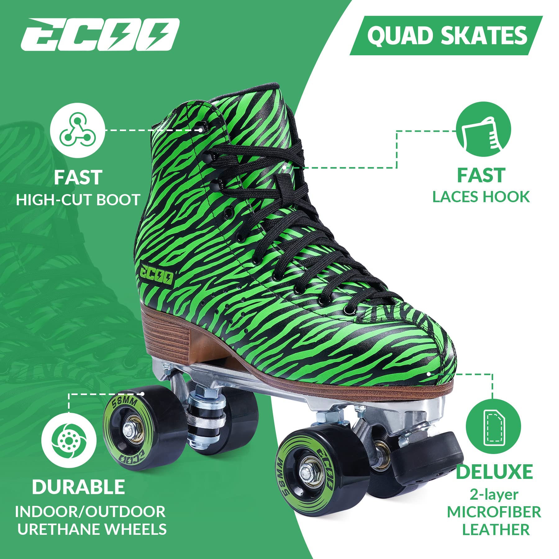 Snapklik.com : Roller Skate For Women And Girls, 2 Layer Microfiber PU ...