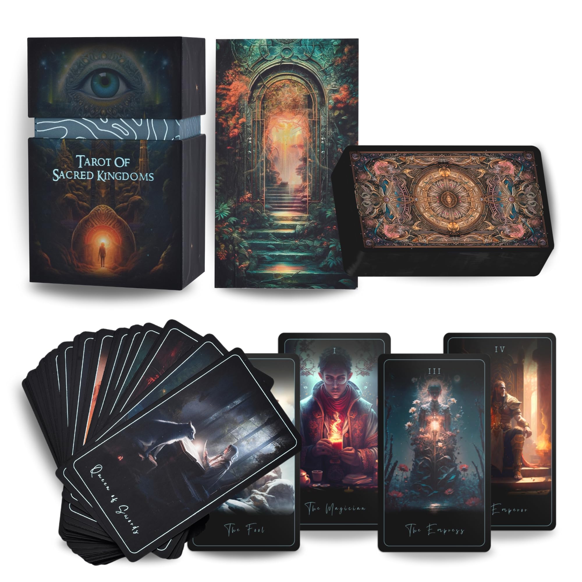 Amazon.com: Earth Moon Magick The Tarot of Sacred Kingdoms Tarot Cards ...