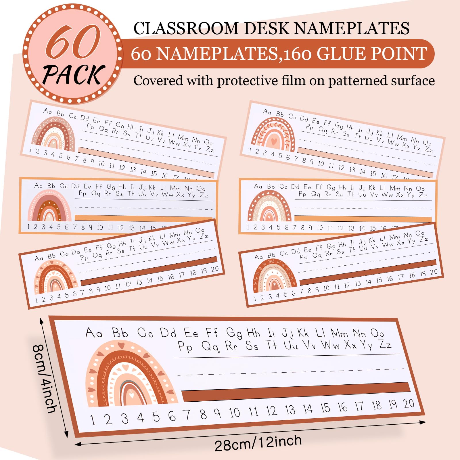 Snapklik.com : TaoBary 60 Pcs Rainbow Students Name Plates Classroom ...