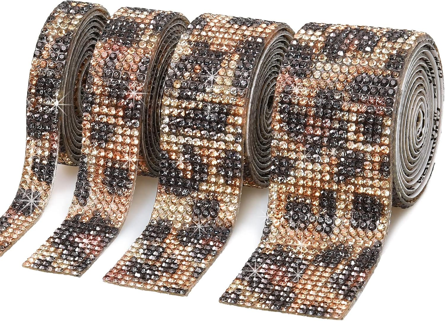 Amazon.com: 4 Rolls Self-Adhesive Rhinestone Diamond Crystal Ribbon ...