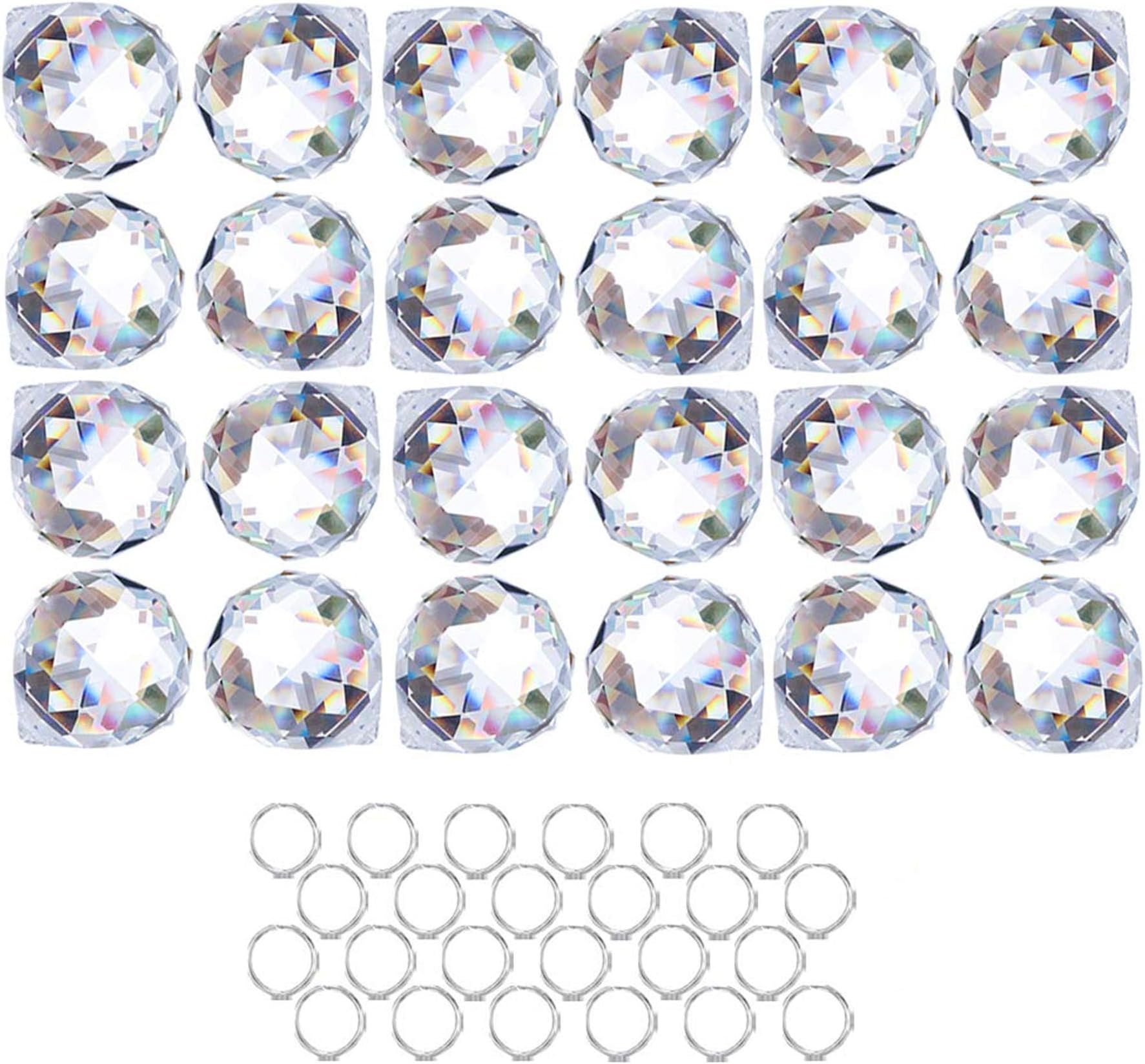 Amazon.com: GWHOLE 24pcs Hanging Crystal Decor, Chandelier Crystals ...