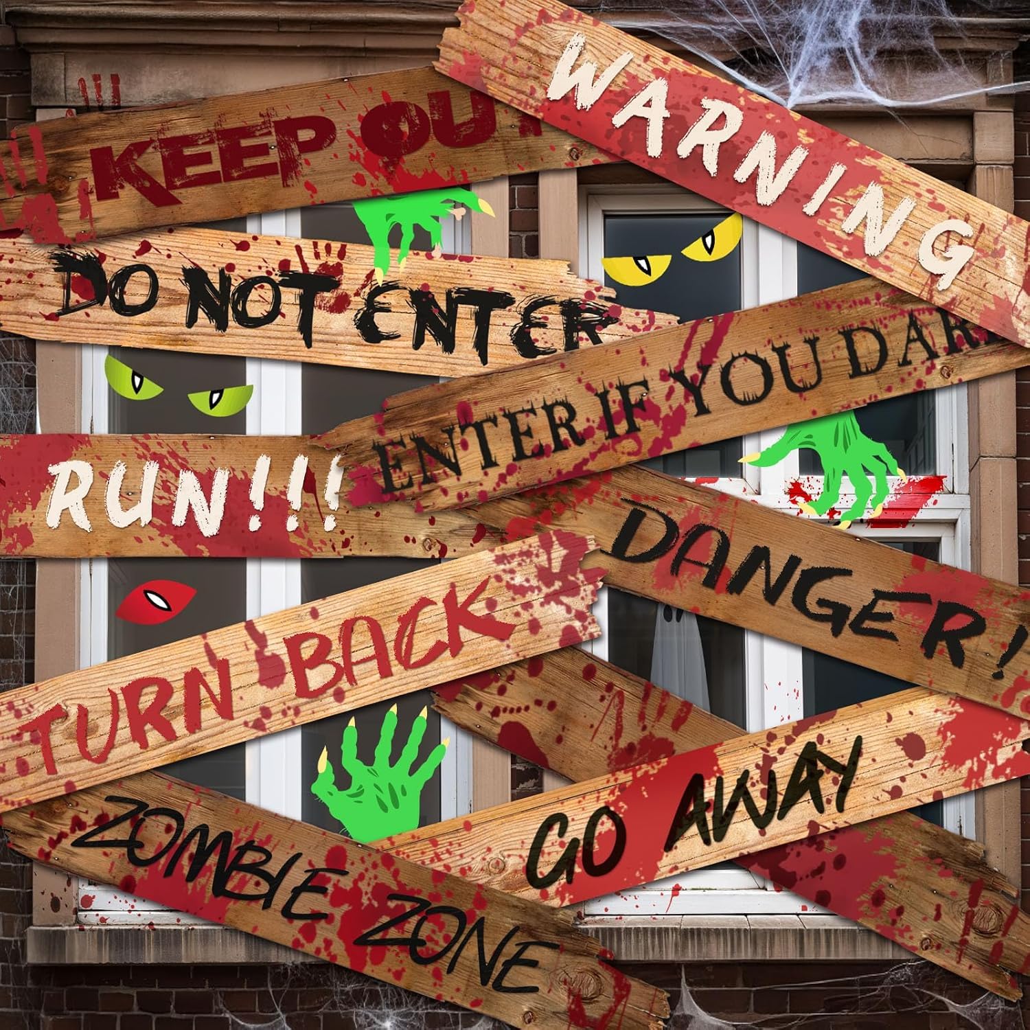 Snapklik.com : AerWo 10PCS 39x47 Halloween Haunted Window Boards ...