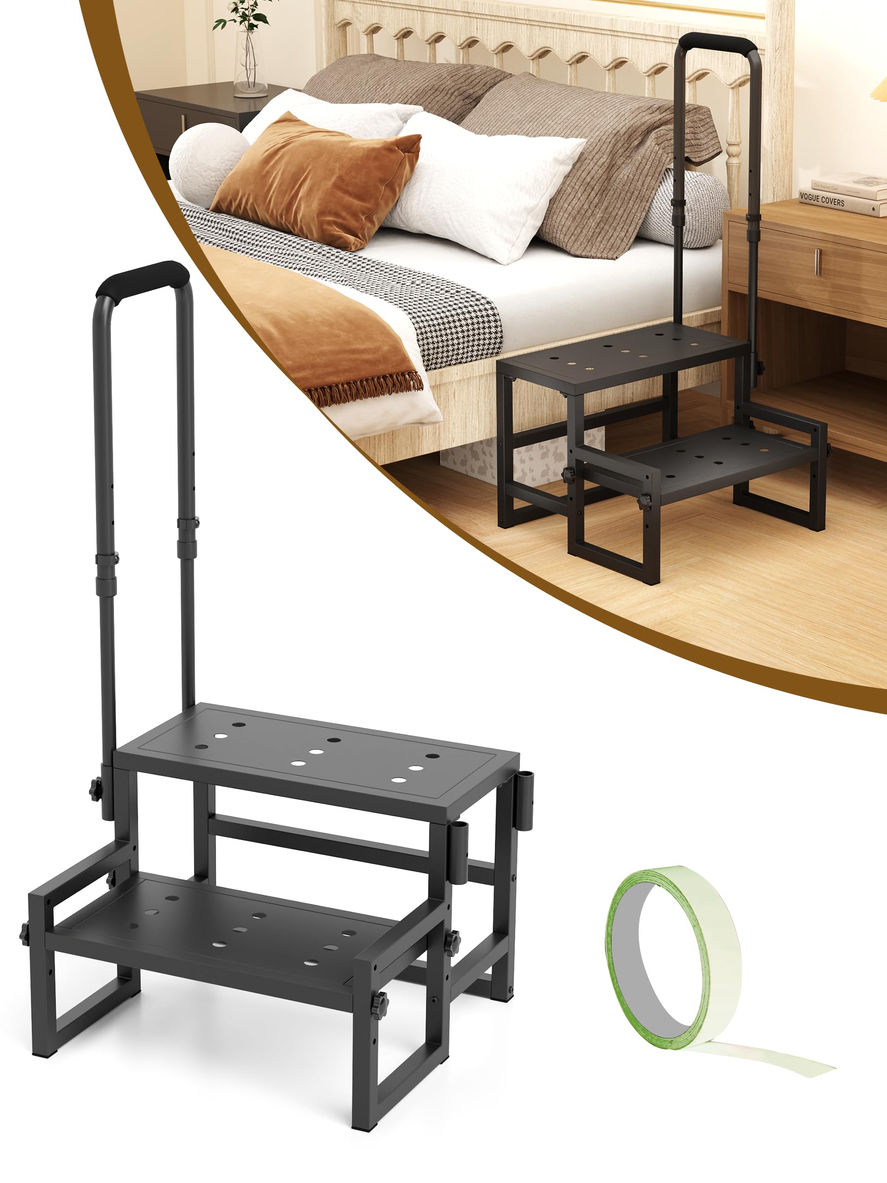 Amazon.com: Heavy Duty 2 Step Stool for Adults, Step Stool with Handle ...