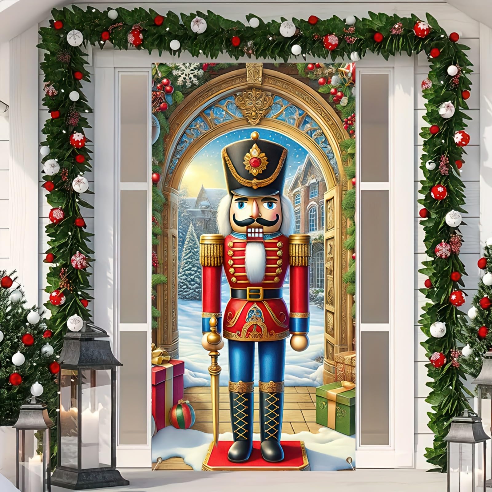 Amazon.com : Nutcrackers Christmas Decorations Door Cover Candy ...