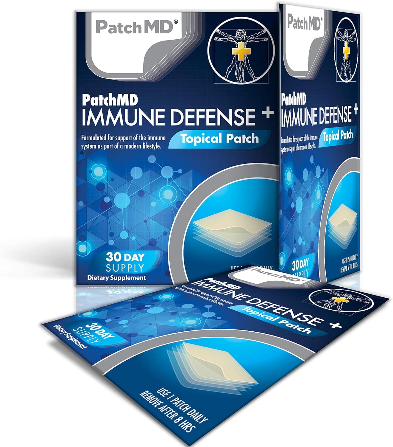 PatchMD Immune Defense Plus™ 30 Daily Topical Patches. 100% Natural & Vegan. Allergy & Filler ...
