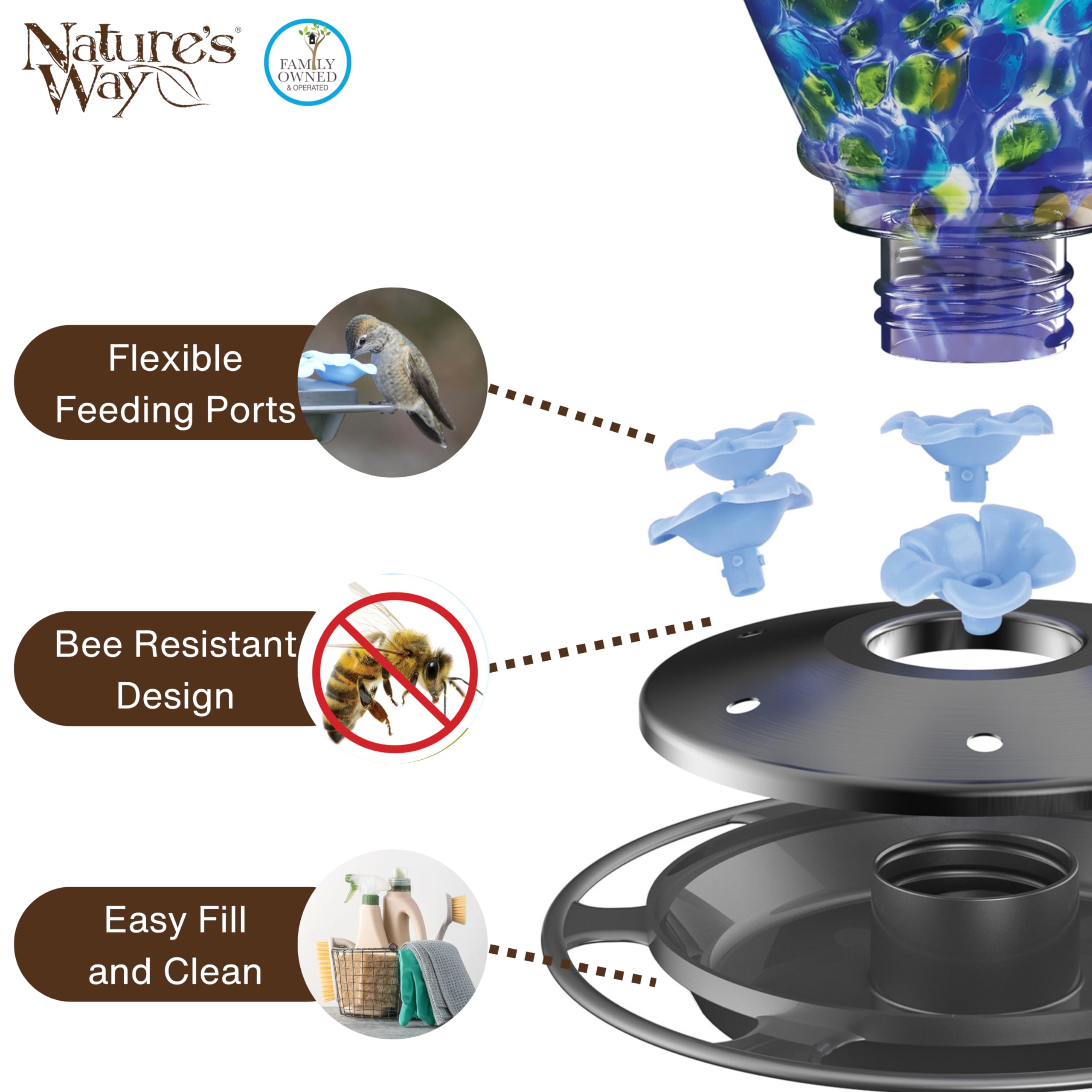 Snapklik.com : Natures Way Bird Products AGF2 Hand Blown Artisan ...