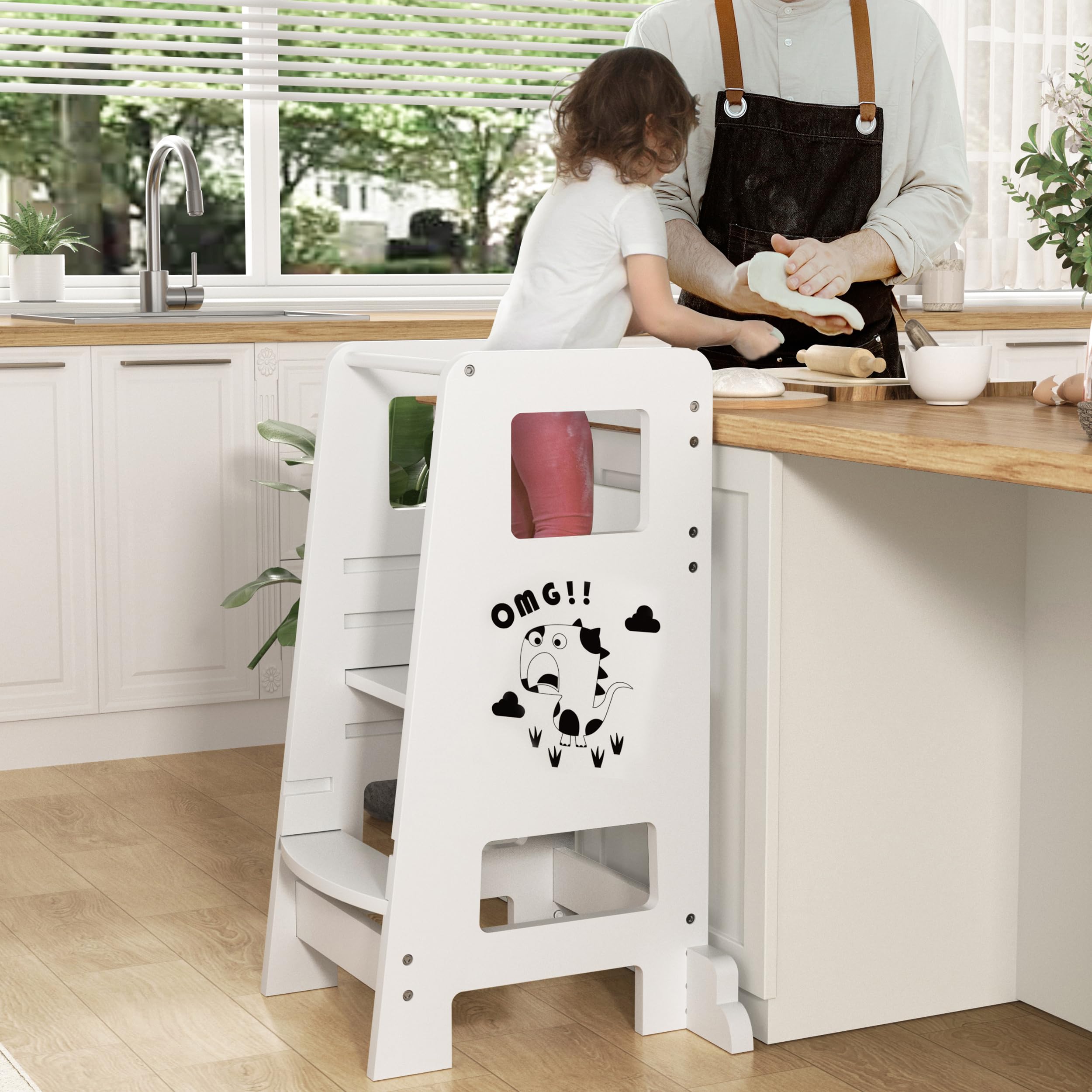 Amazon.com: Kids Step Stool Toddler Learning Tower Solid Wood Kids ...