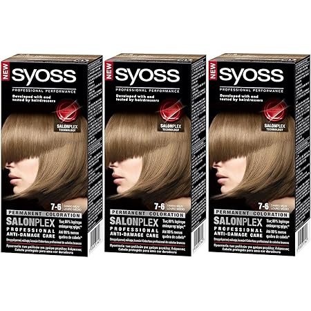 Syoss Professional Performance Coloration 7-6 Mittelblond, 3er Pack (3 x 1 Stück): Amazon.de: Beauty