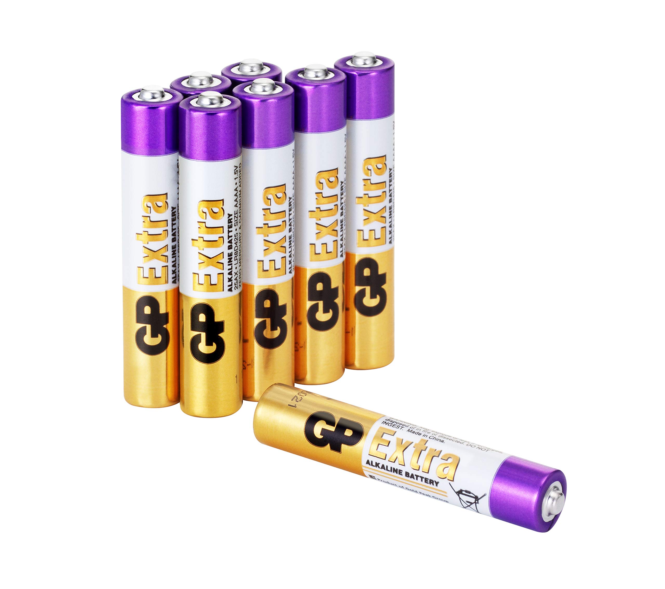 Piles AAAA - Lot de 8 Piles | GP Extra | Batteries alcalines LR8D425 ...