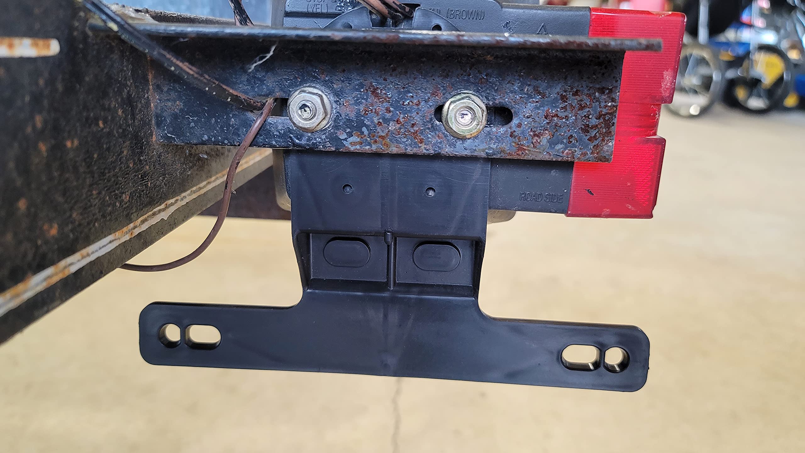 Trailer License Plate Holder Optronics Rust Proof Black License Plate