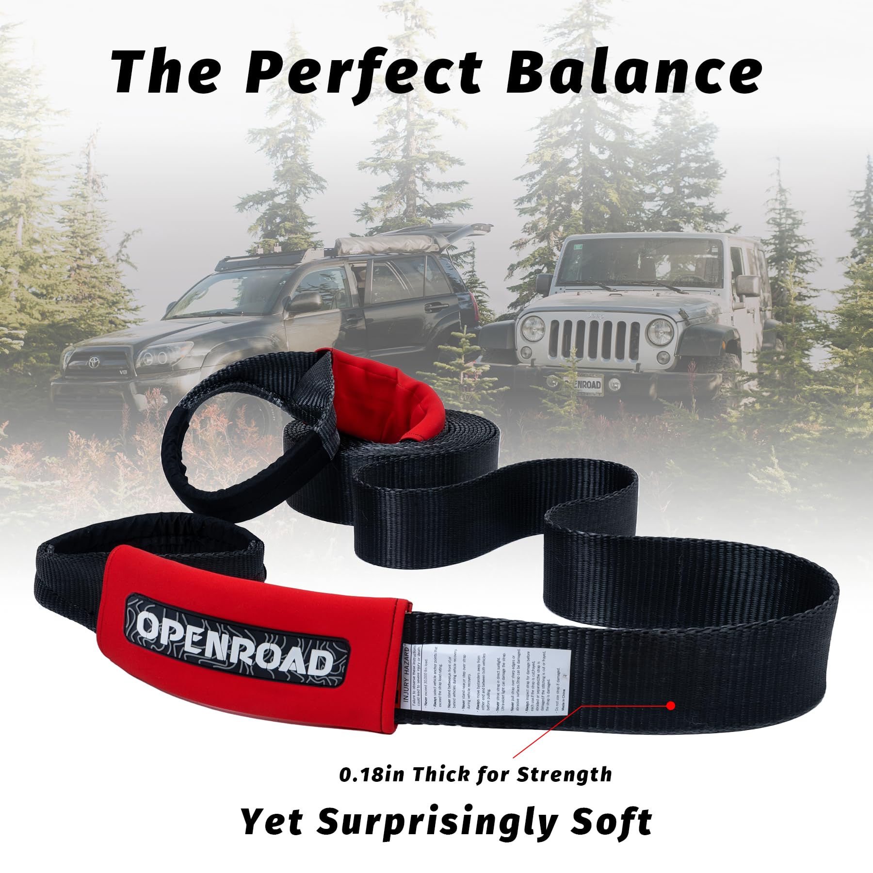 Snapklik.com : 3x30ft Tow Strap Set,3 Inch Red Recovery Towing Strap ...