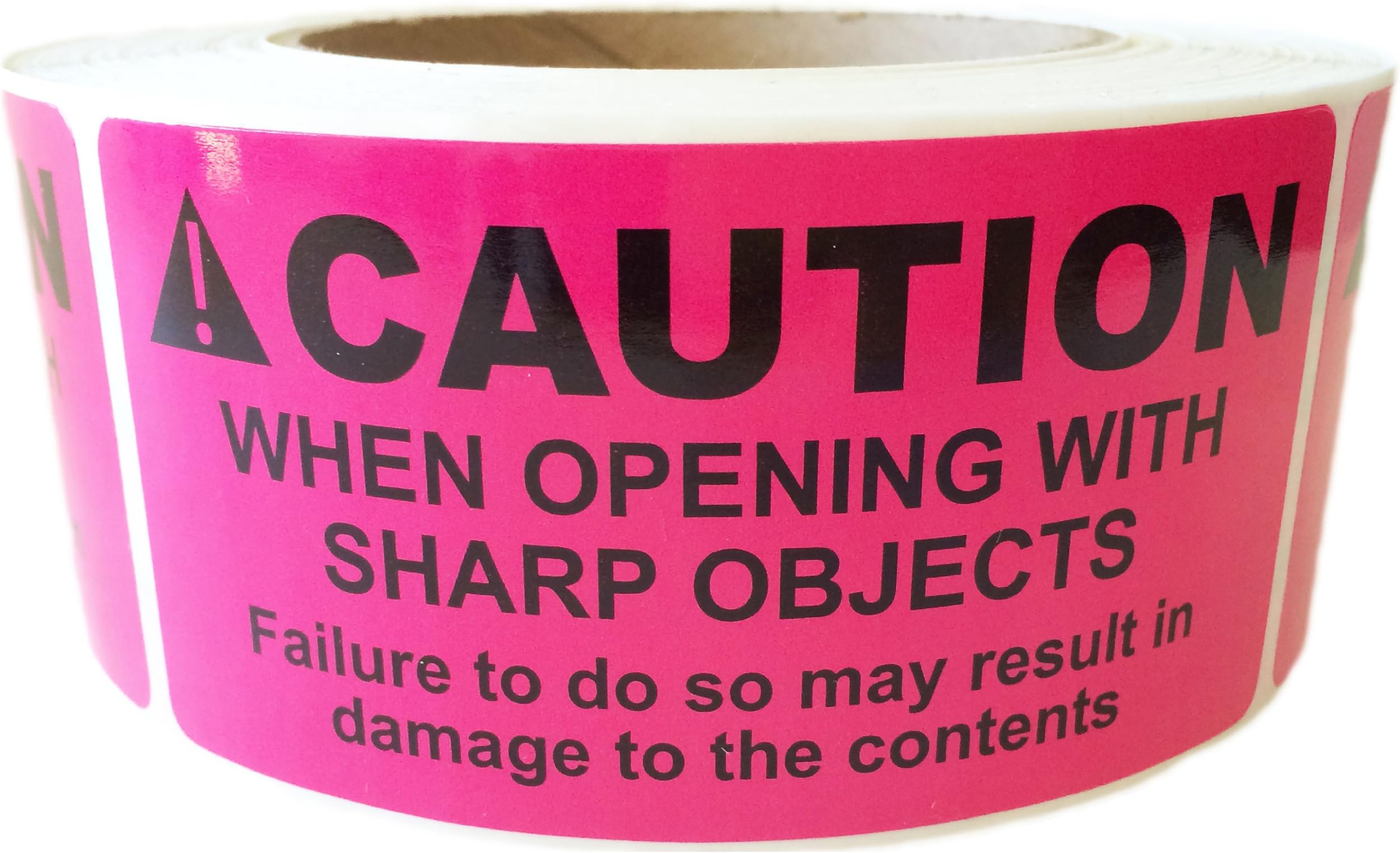 Amazon.com : Kenco 3" X 5" Do not Open with Sharp Object Fluorescent ...