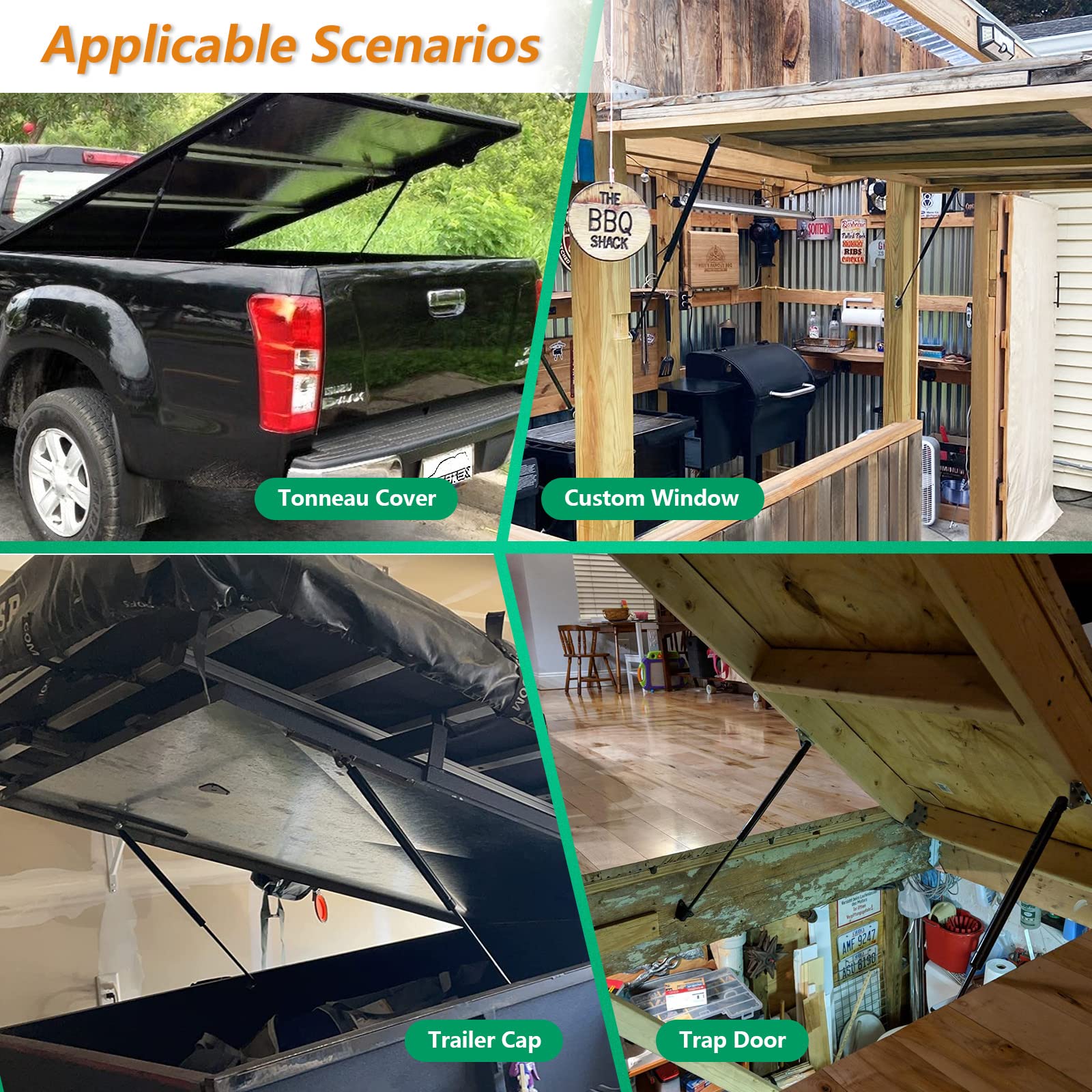 Snapklik.com : 28 Inch 100 Lb 445 N Gas Strut Shock For Snowmobile Clam ...