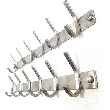 Amazon.com: 2 Packs, WEBI Heavy Duty Stainless Steel 304 Hook Rail Coat ...