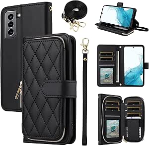 Amazon.com: Furiet Wallet Case for Samsung Galaxy S22 5G with Detachable Wrist Strap, 9+ Card ...