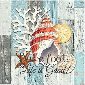Amazon.com: Sea Snail Starfish Nautical Beach Ocean Theme Bathroom Wall ...