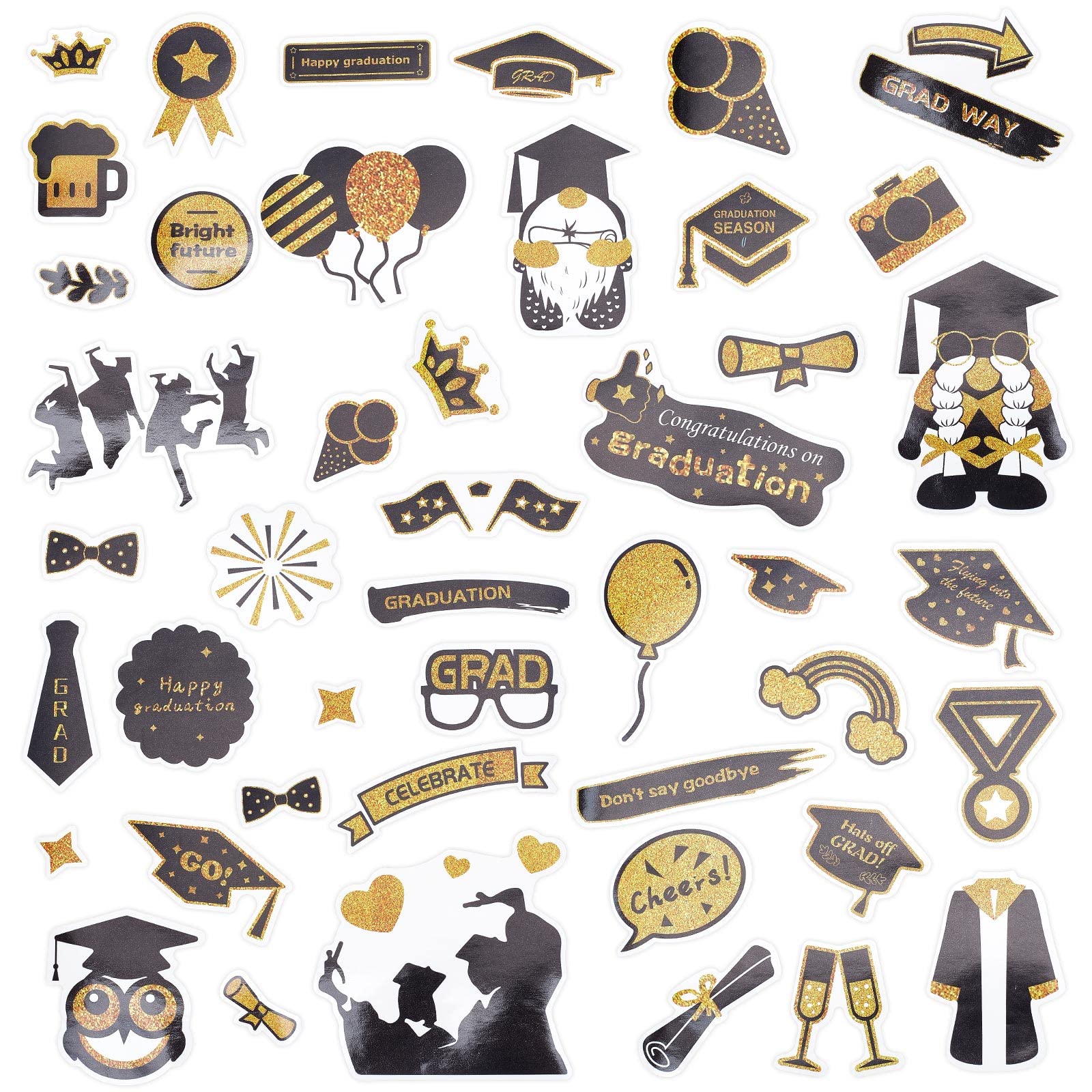 GORGECRAFT 184pcs Graduation Theme Stickers Self-adhesive Envelope ...