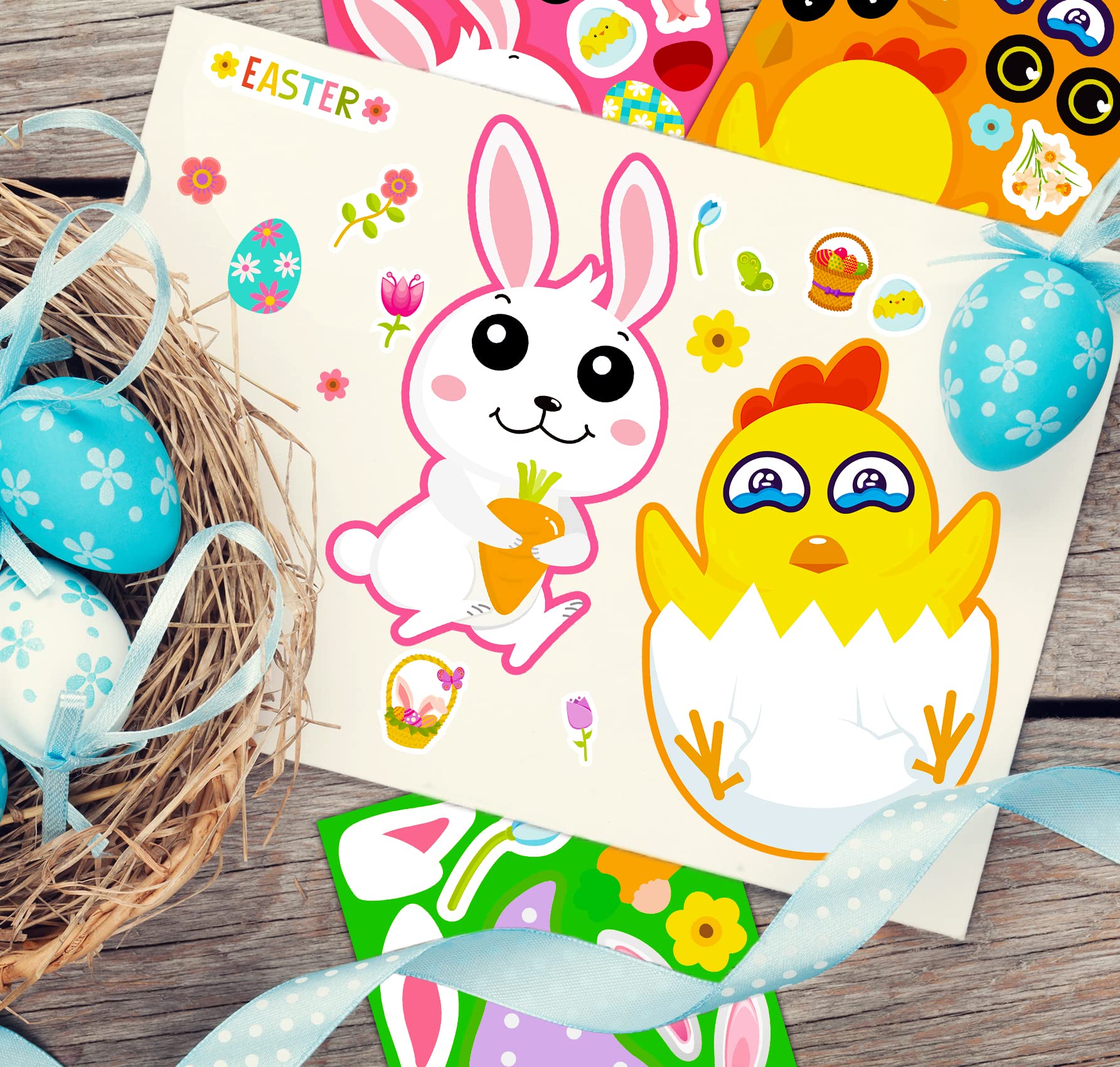 Snapklik.com : Funnlot Easter Stickers For Kids, 32PCS Easter Make A ...