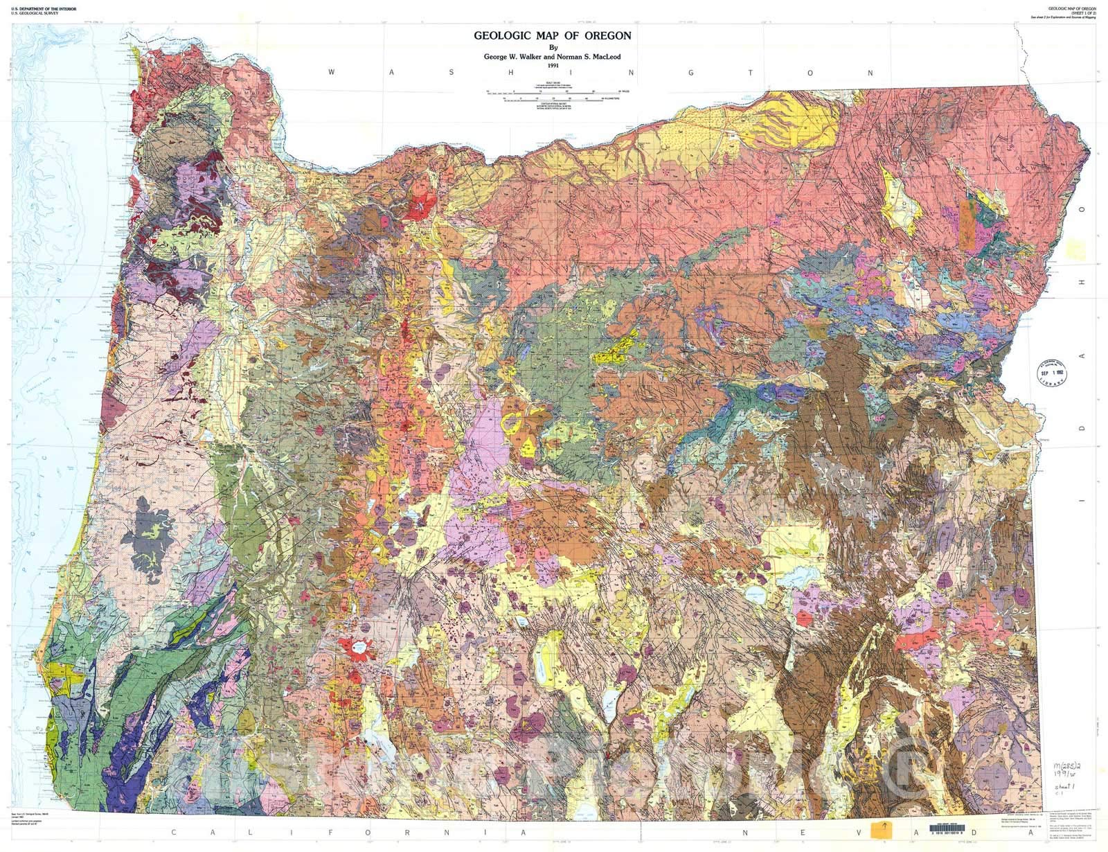 Amazon.com: Historic Pictoric Map : Geologic map of Oregon, 1991 ...