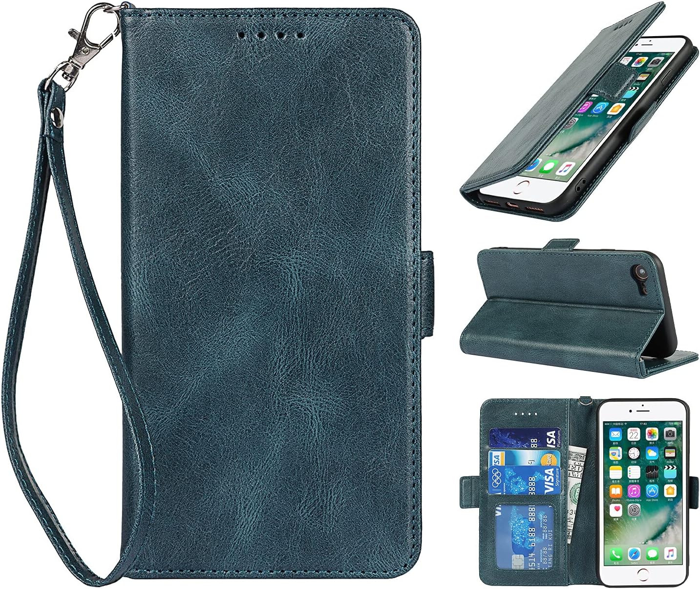 CXTCASE for iPhone SE 2022/2020. iPhone 7/8 Case PU Leather Folio Flip Cover Magnetic Wallet ...