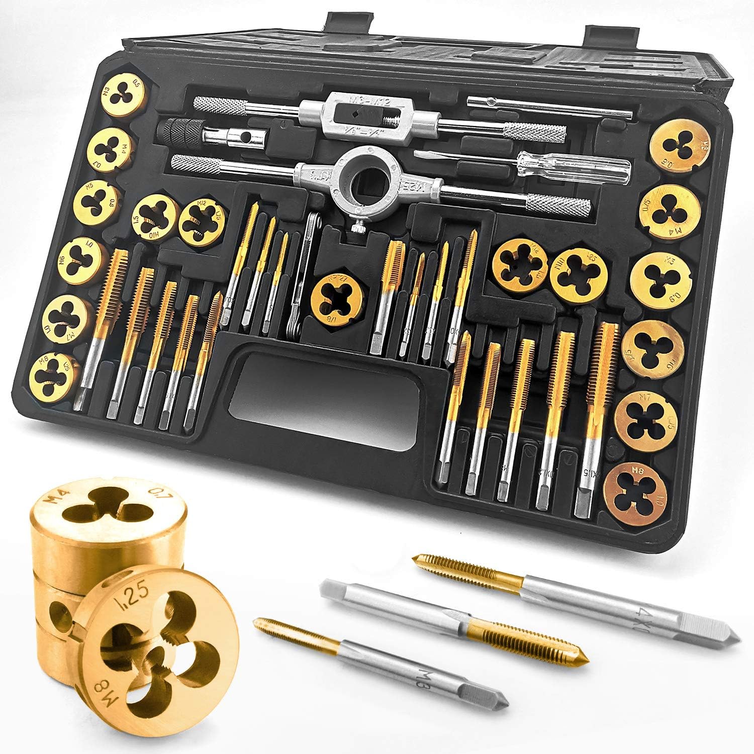20 PCS Tap and Die Set - Metric Size M3, M4, M5, M6, M7, M8, M9, M10 ...
