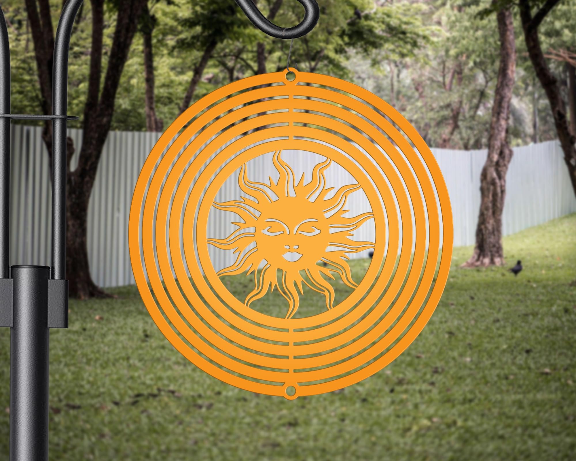 Amazon.com : Sun Sign Metal Wall Art - Large Bright Metal Hanging Wall ...