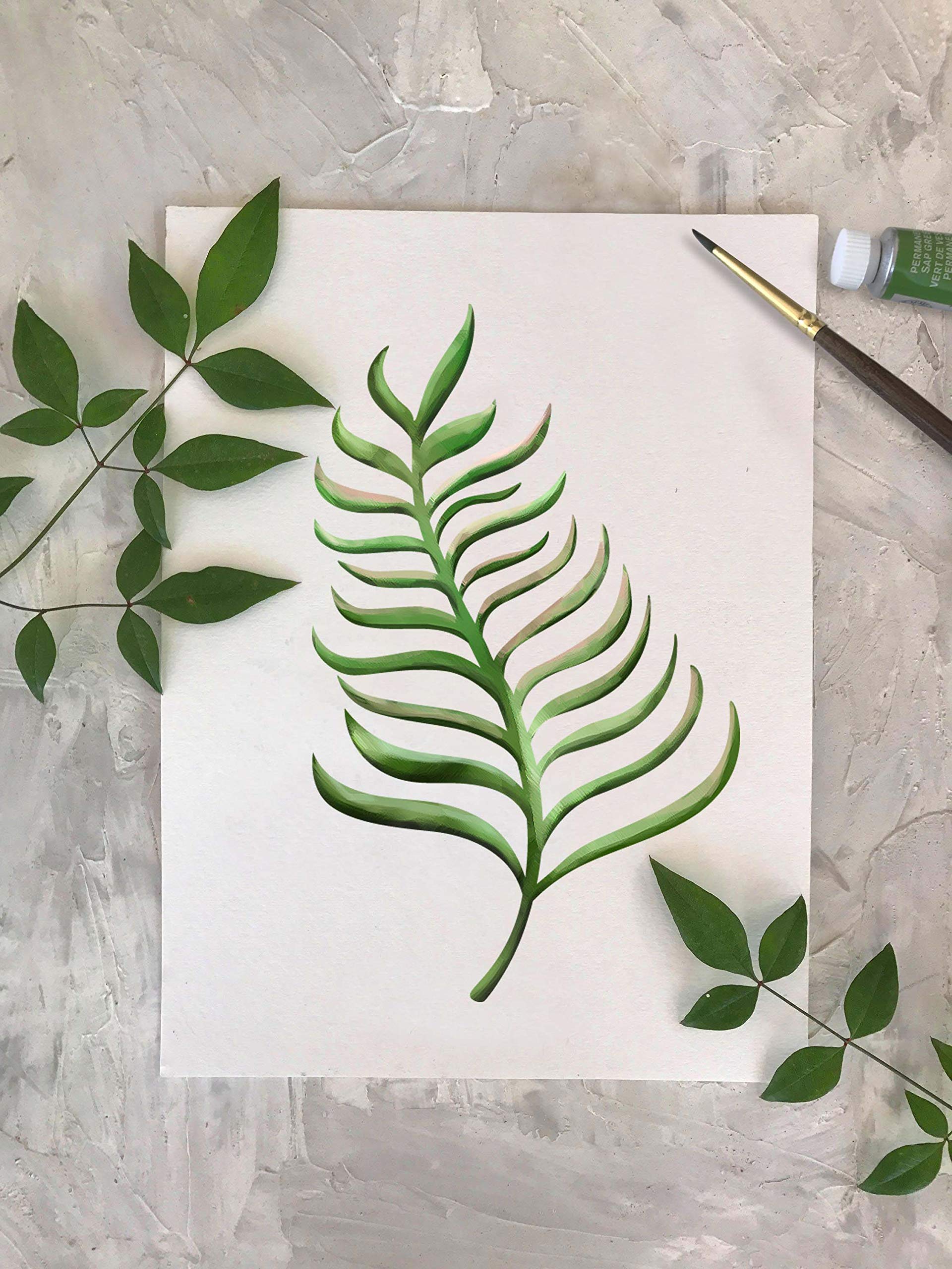 GSS Designs Palm Frond Wall Art Stencil - Tropical Leaf Home Painting ...