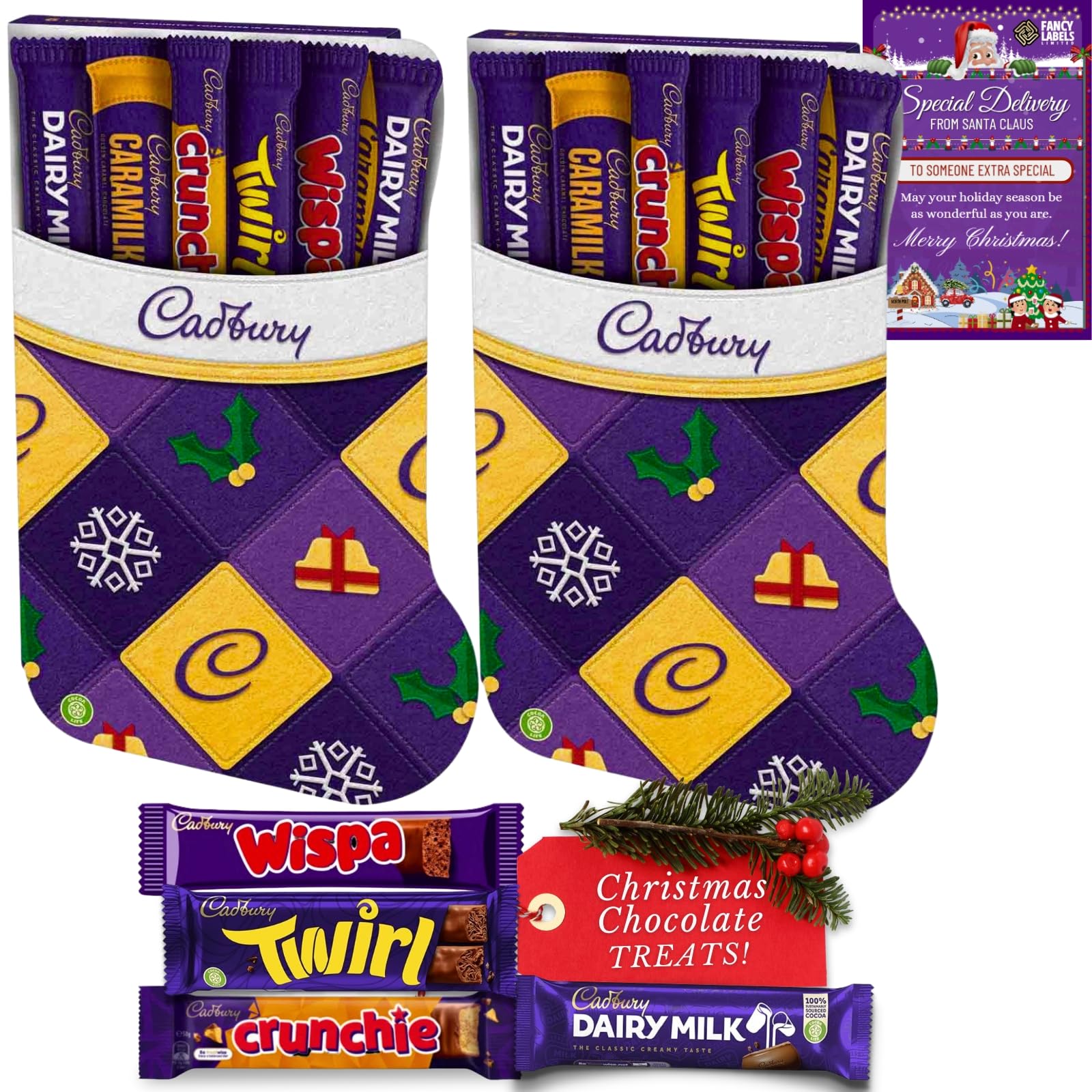 Chocolate Christmas Gifts with 2X Cadbury Chocolate Christmas Stocking ...
