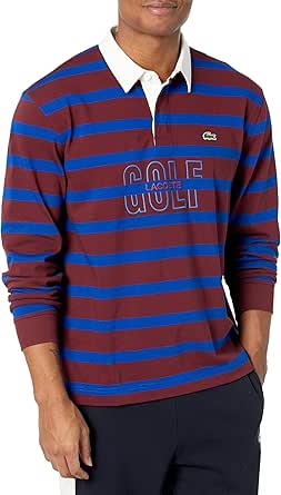 Lacoste Men's Long Sleeve Striped Rugby Shirt at Amazon Men’s Clothing ...
