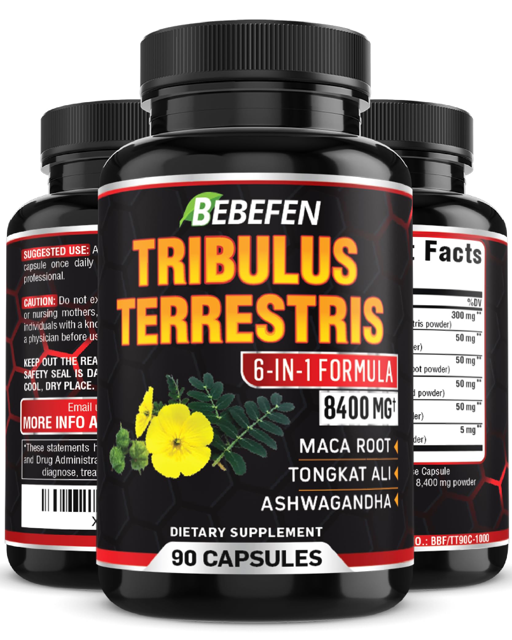 Tribulus Terrestris for Men & Women 8400mg with Maca Root, Ashwagandha ...
