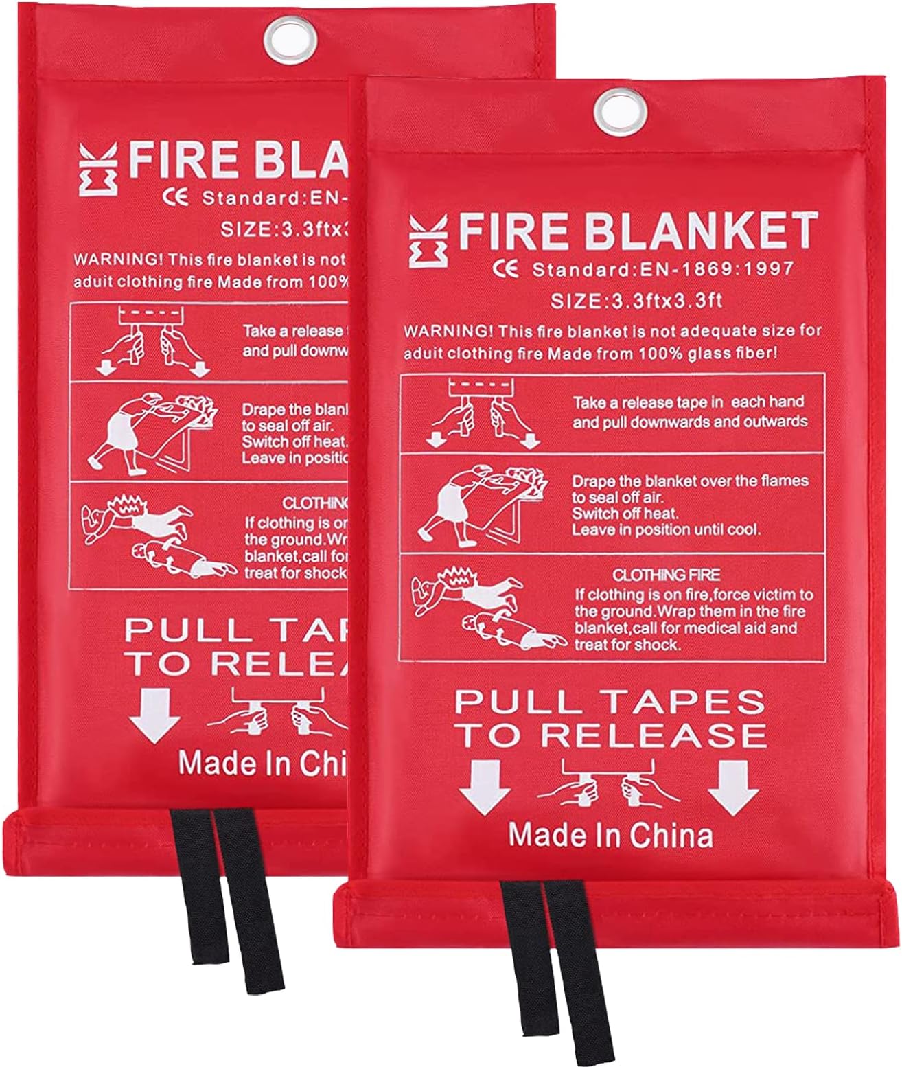 Amazon.com: Emergency Fire Blanket for Home and Kitchen (4 Pack) Fire ...