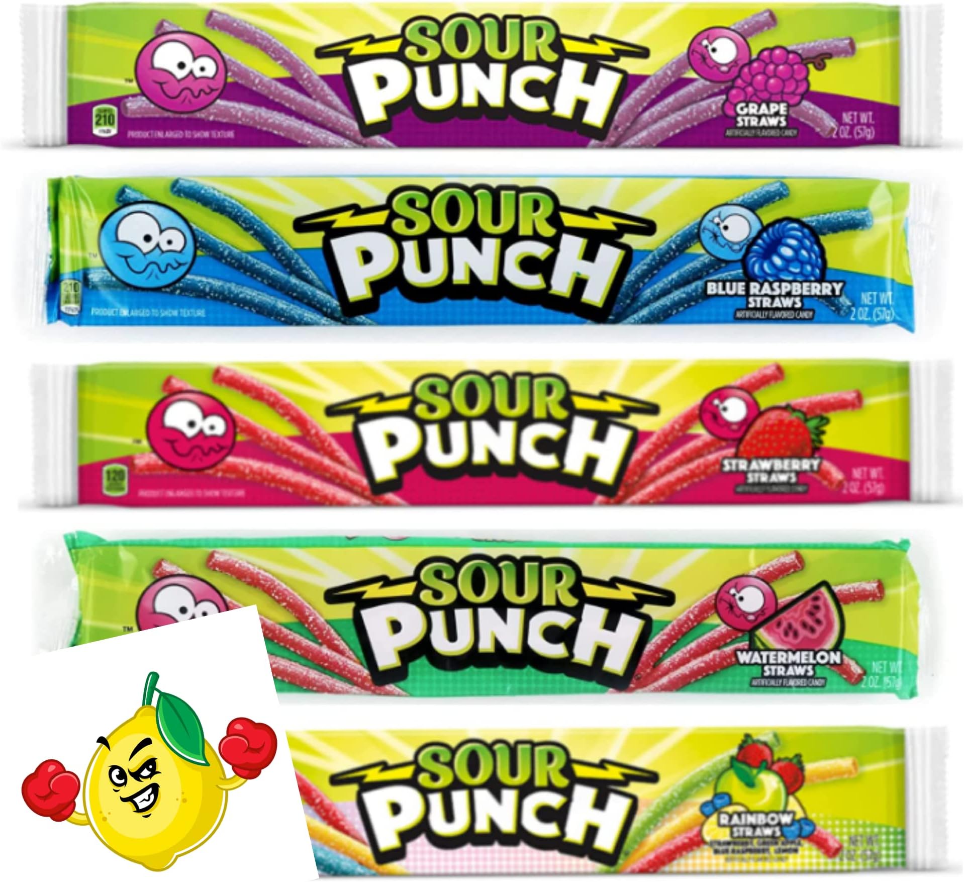 Amazon.com : Sour Punch Twists, 3" Individually Wrapped Chewy Candy, 4 ...