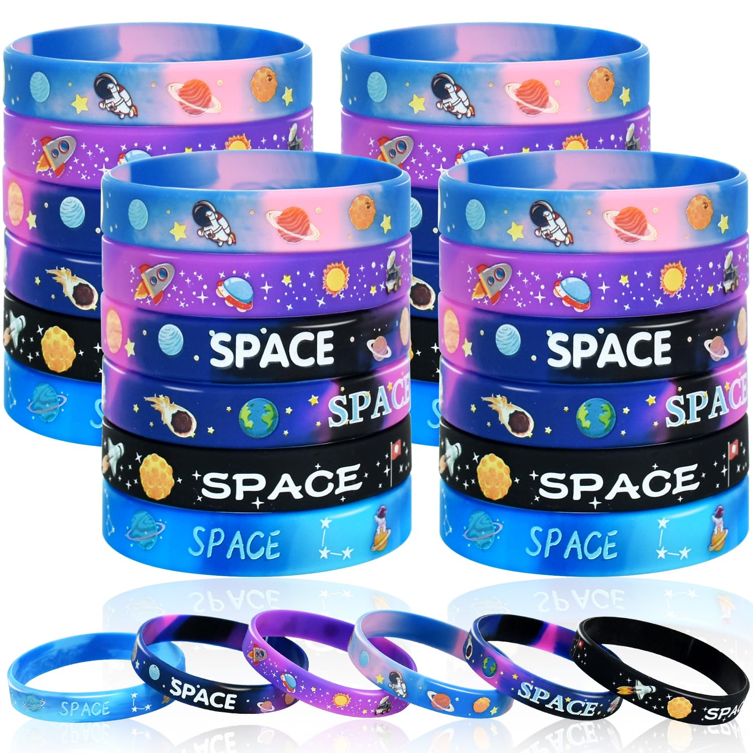 Amazon.com: Vuzvuv Outer Space Party Rubber Bracelets, Silicone ...