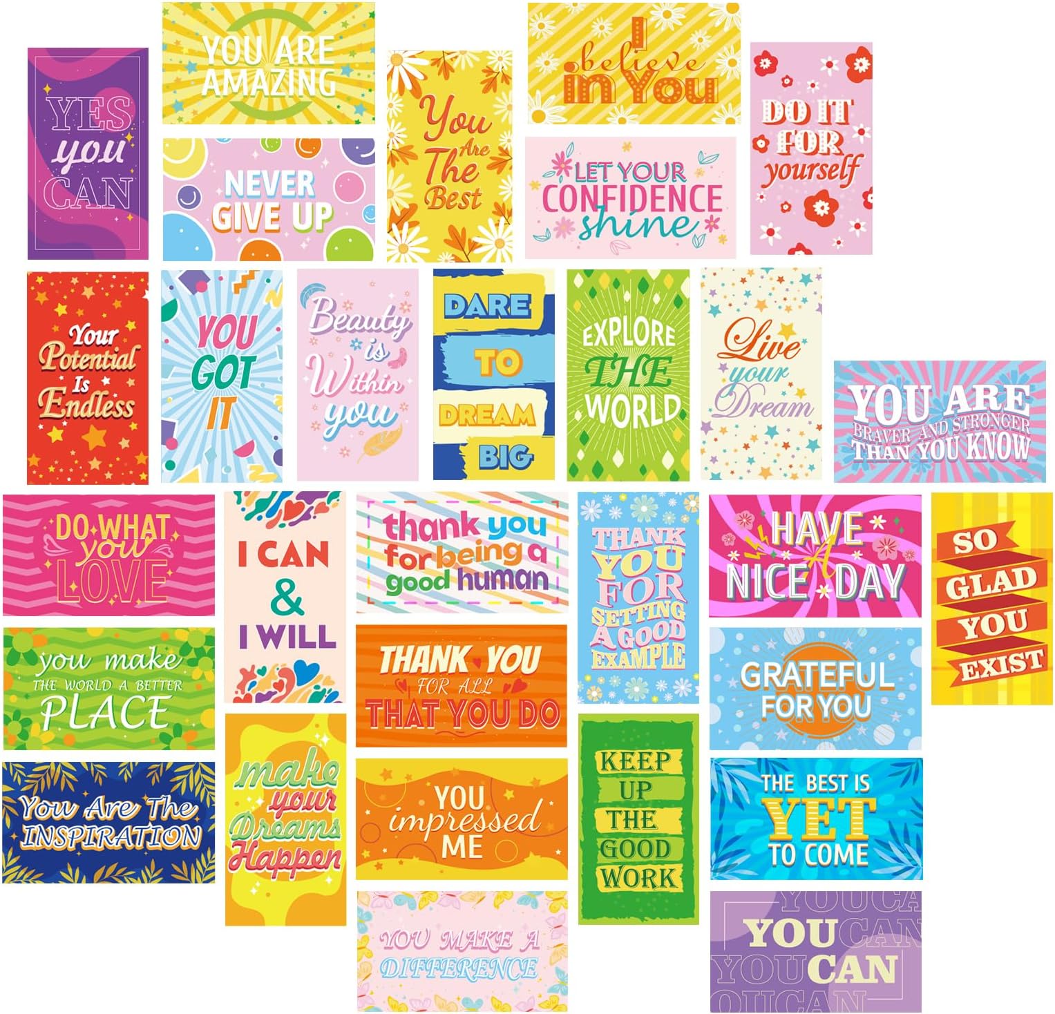 MWOOT 90 Pcs Inspirational Word Note Cards, Encouragement Greeting ...