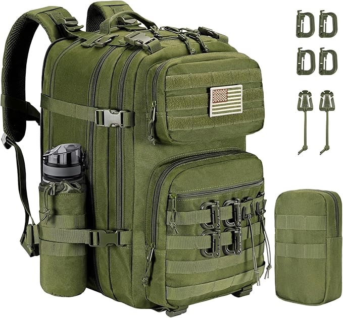 Amazon.com: CVLIFE 60L-50L Large Tactical Backpack for Men, 900D Heavy ...